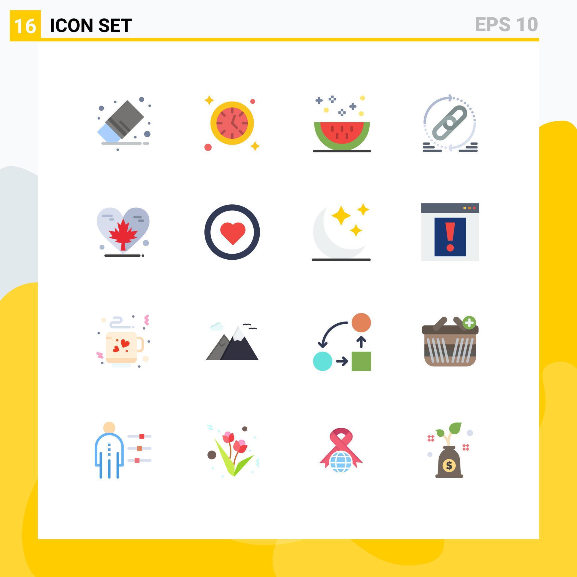 Set Of 16 Modern Ui Icons Symbols Signs For Refresh Web Cooking Hyperlink Slice Editable Pack Of