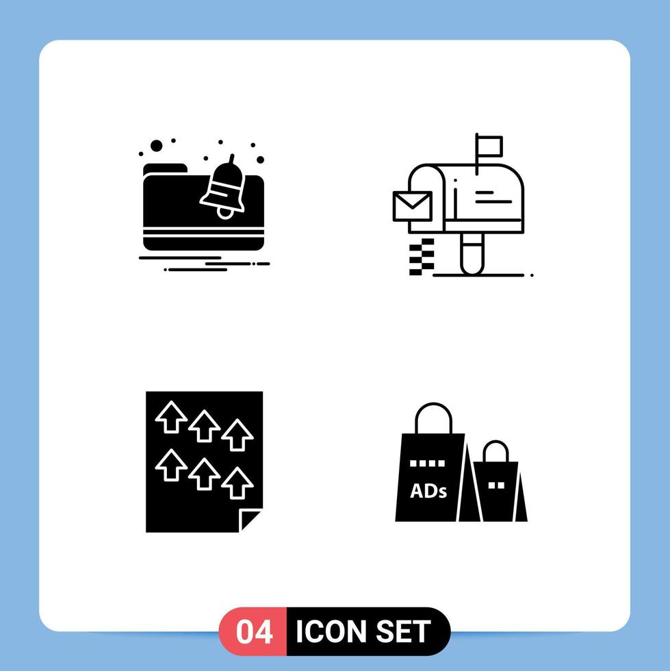 conjunto moderno de 4 pictogramas de glifos sólidos de elementos de ... conjunto moderno de 4 pictogramas de glifos sólidos de elementos de ...