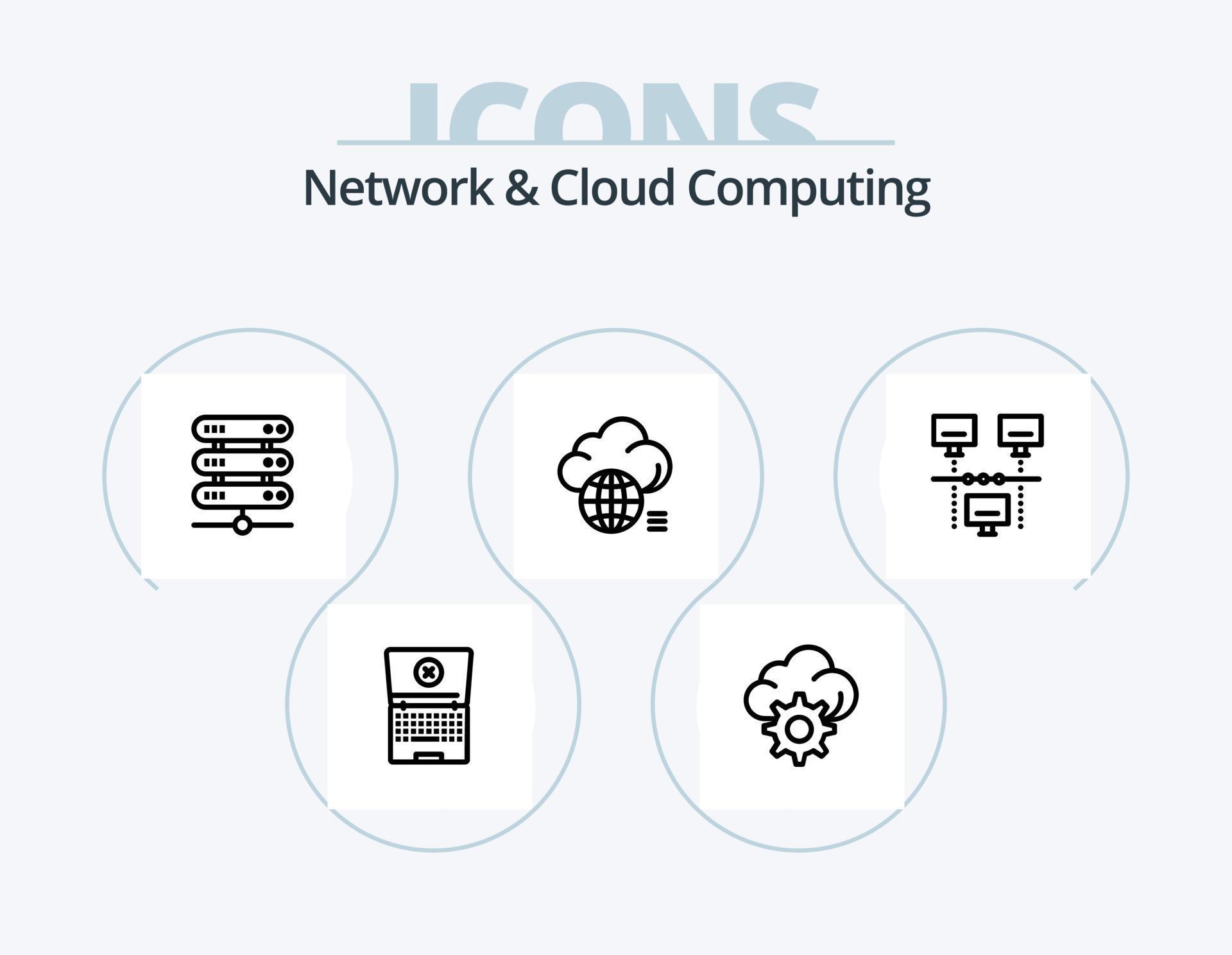 Network And Cloud Computing Line Icon Pack 5 Icon Design. router. device. server. technology ...