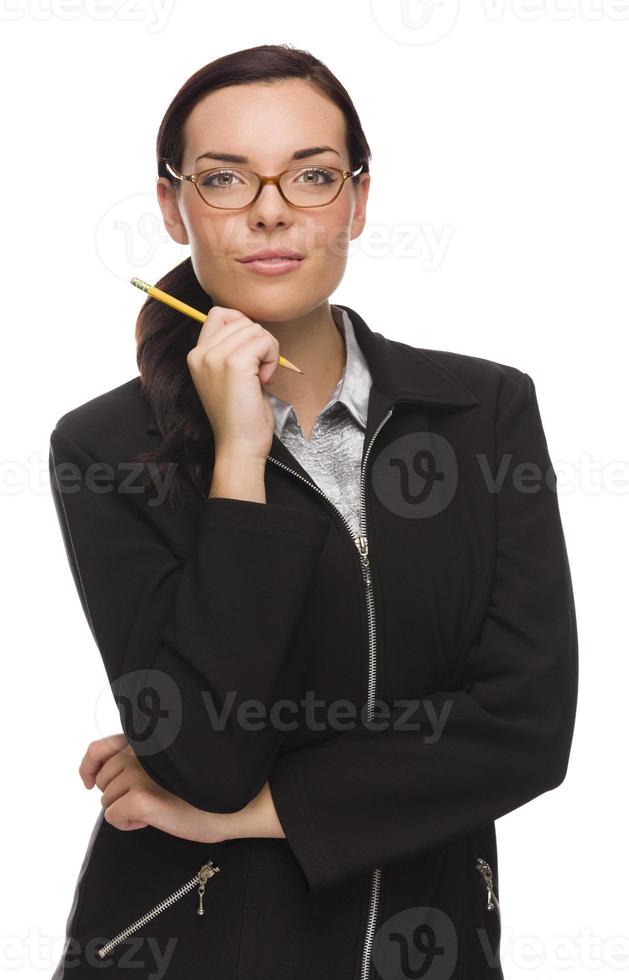 Confident Mixed Race Businesswoman Holding a Pencil 16312375 Stock ... Confident Mixed Race Businesswoman Holding a Pencil 16312375 Stock ...