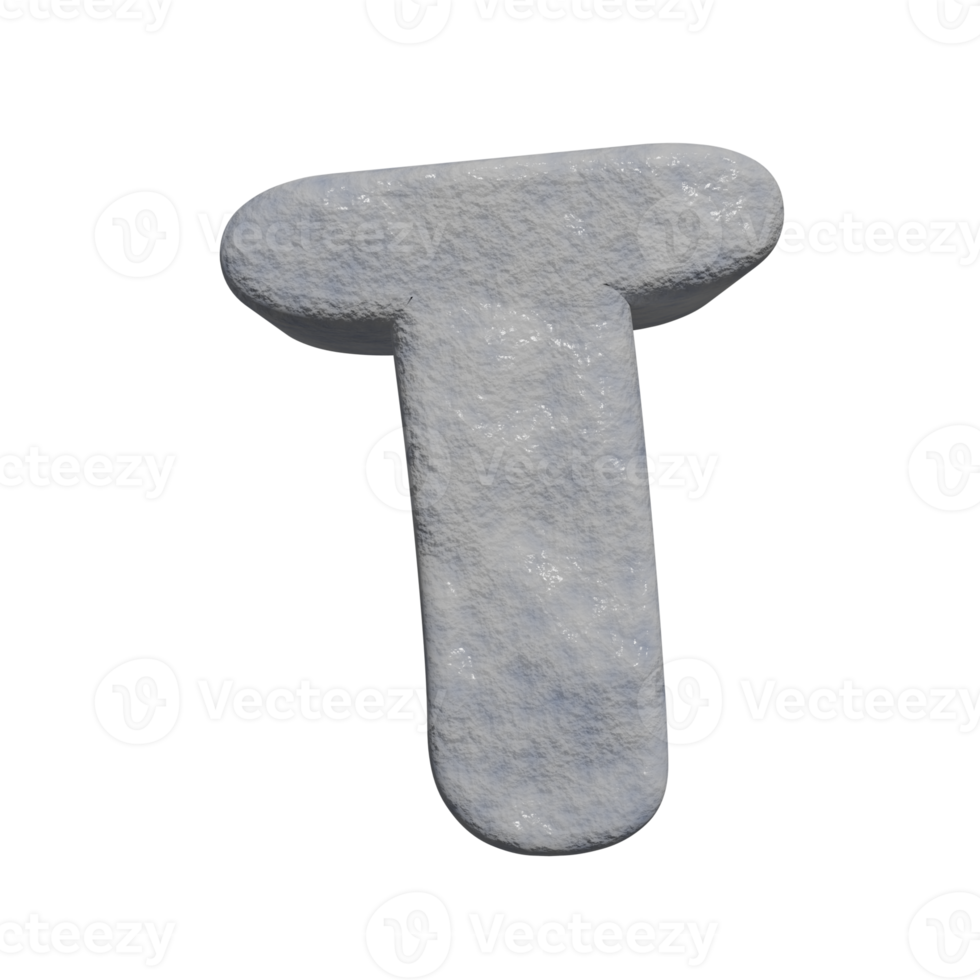 snow text effect letter T. 3d render 16316491 PNG