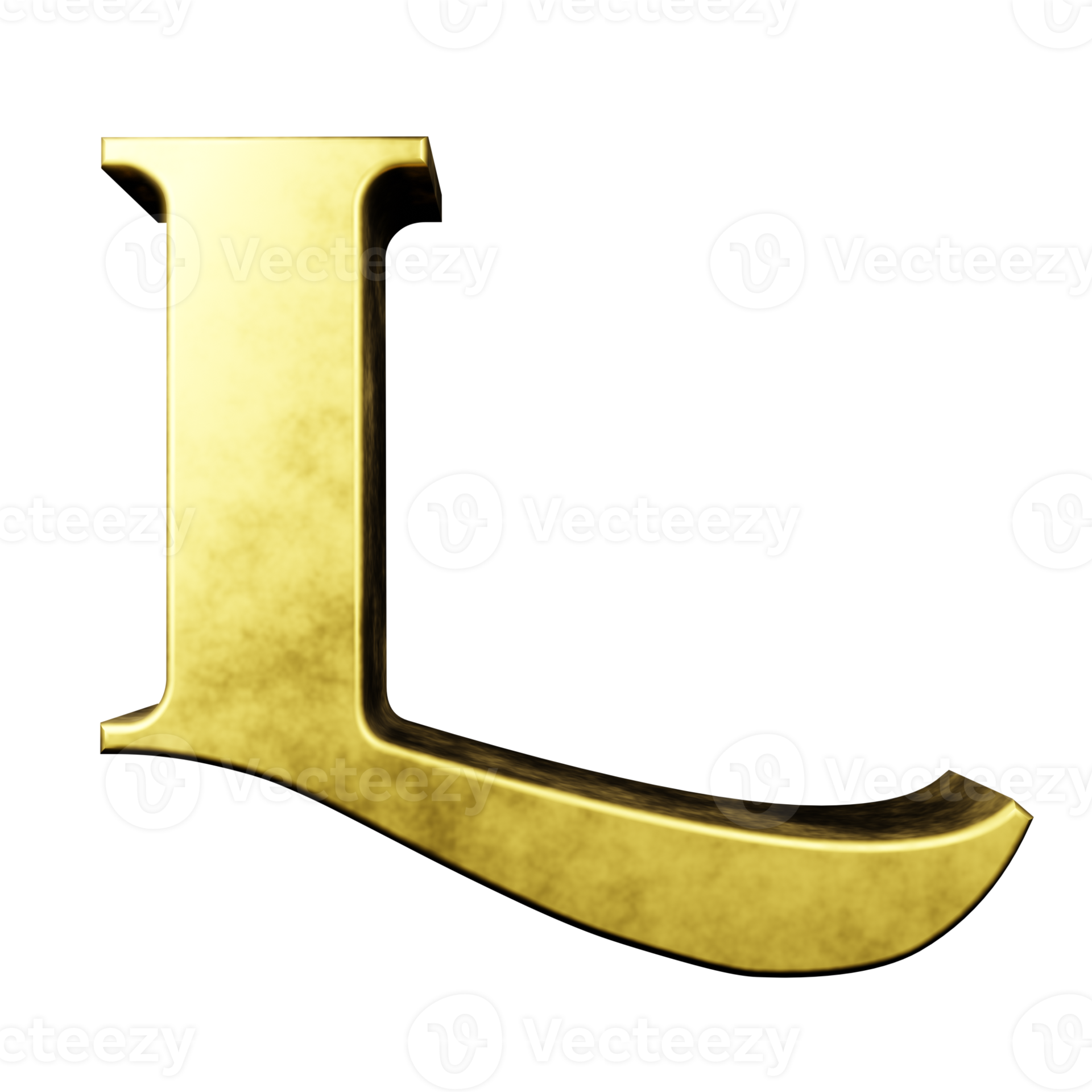 gold text effect letter L. 3d render 16316731 PNG