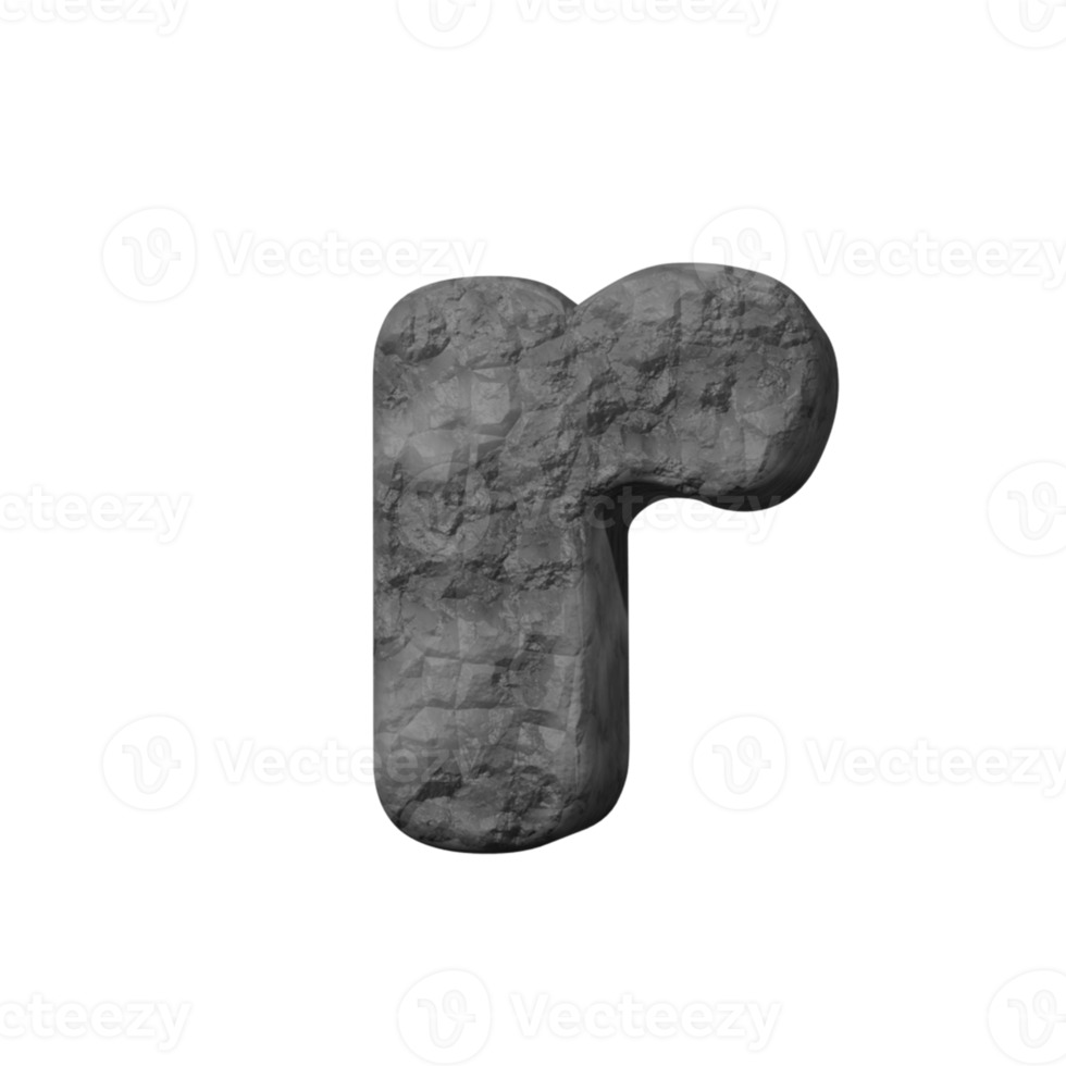 stone text effect letter r. 3d render 16316748 PNG