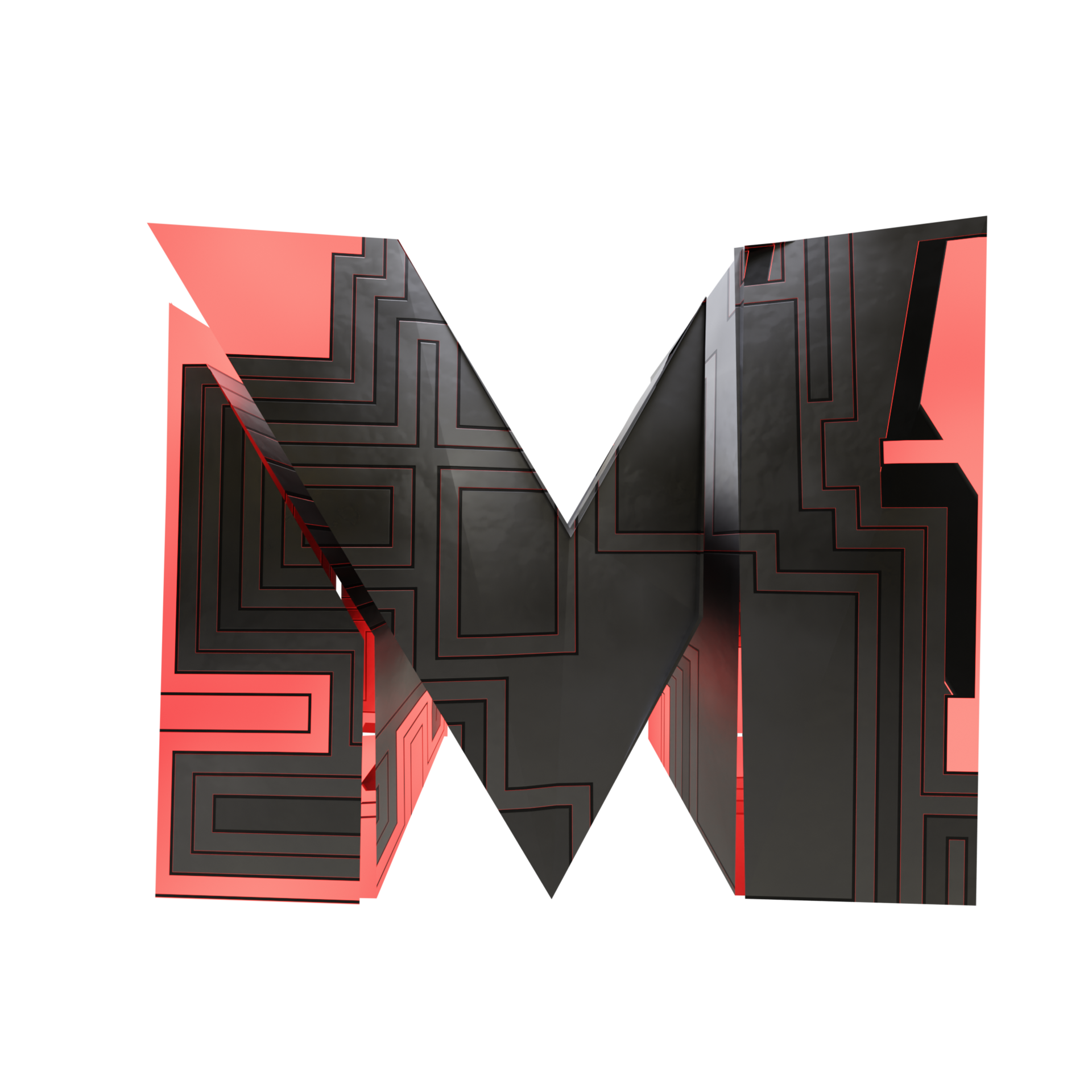 Sci Fi Text Effect Letter M 3d Render 16316888 Png