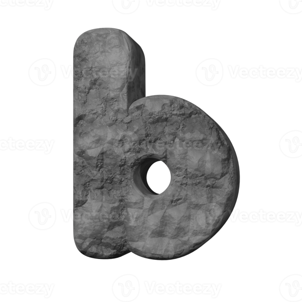 stone text effect letter b. 3d render 16316895 PNG