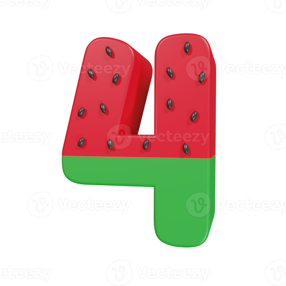 Watemelon Text Effect Number 4 3d Render 16316905 Png