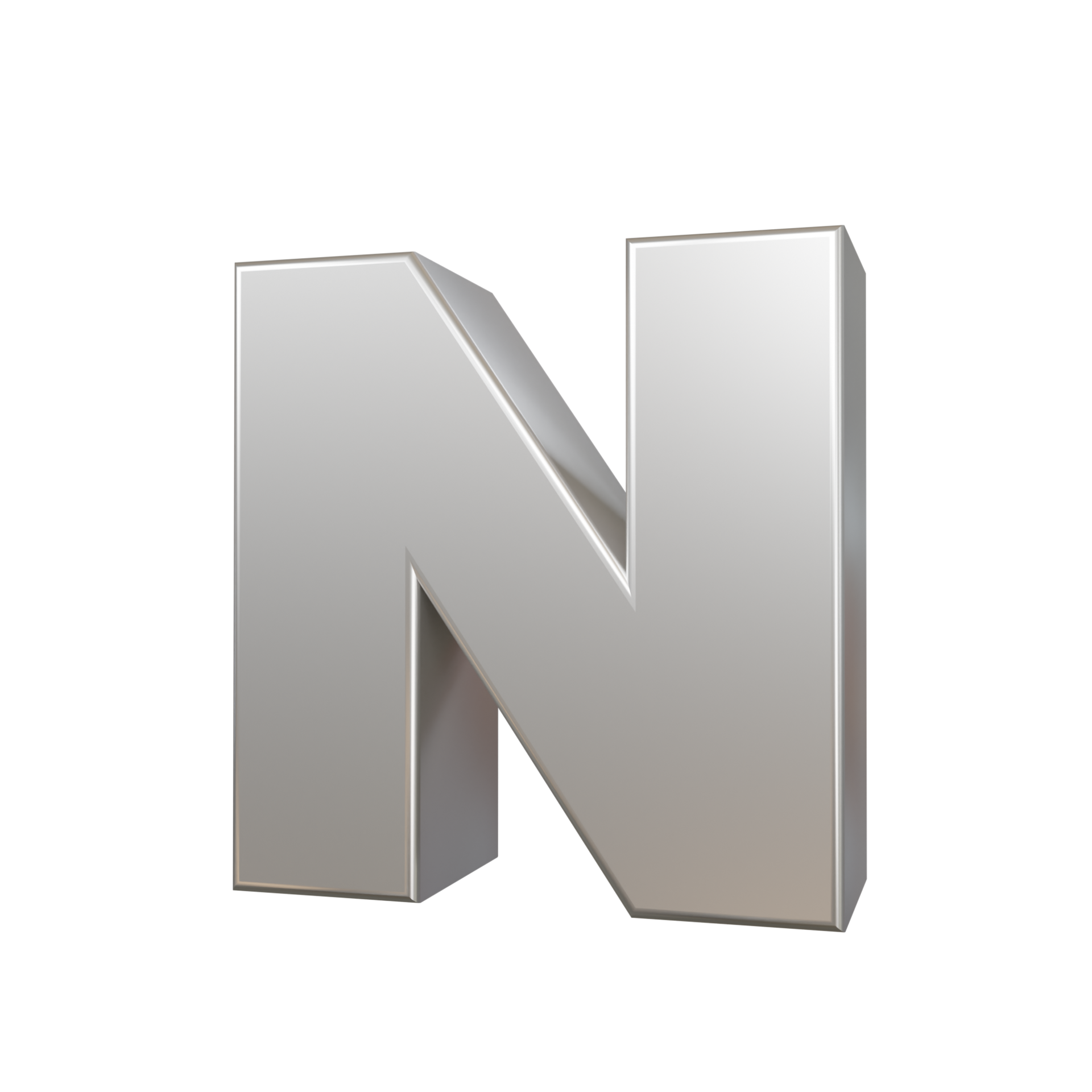 steel text effect letter N. 3d render 16316926 PNG
