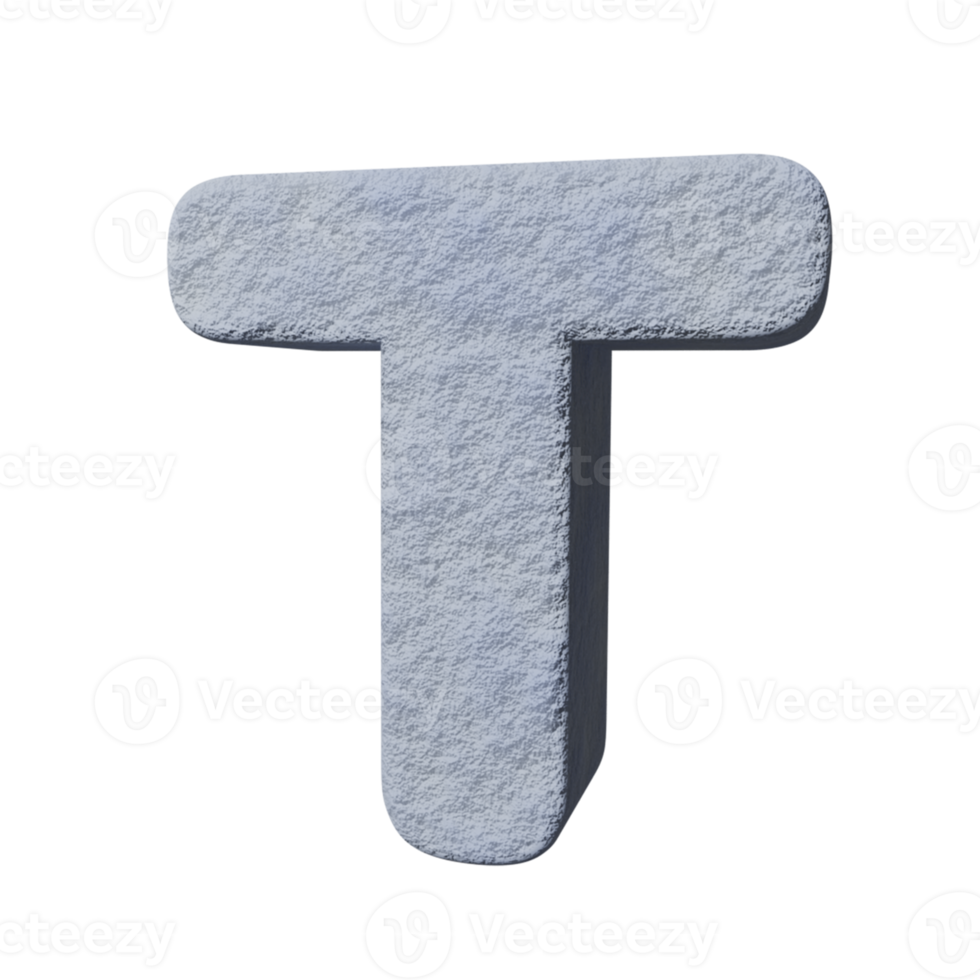 snow text effect letter T. 3d render 16317010 PNG