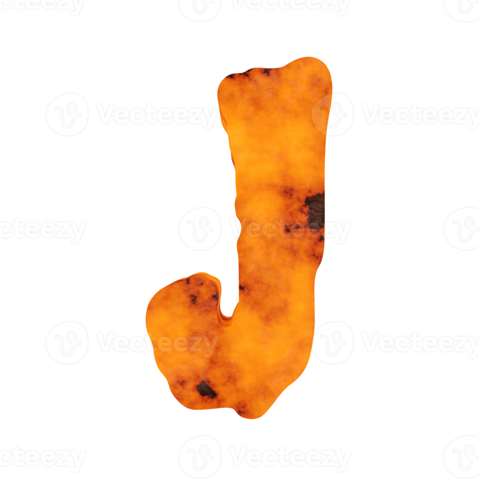 lava text effect letter J. 3d render 16317023 PNG