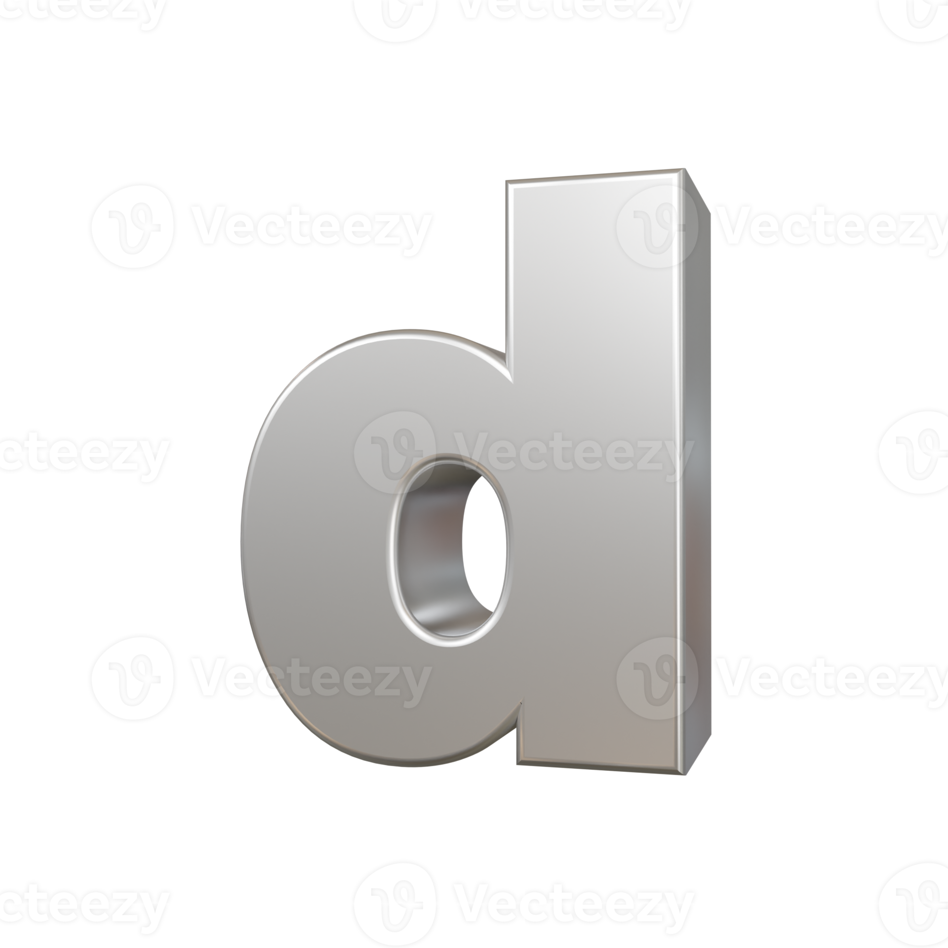 steel text effect letter d. 3d render 16317024 PNG