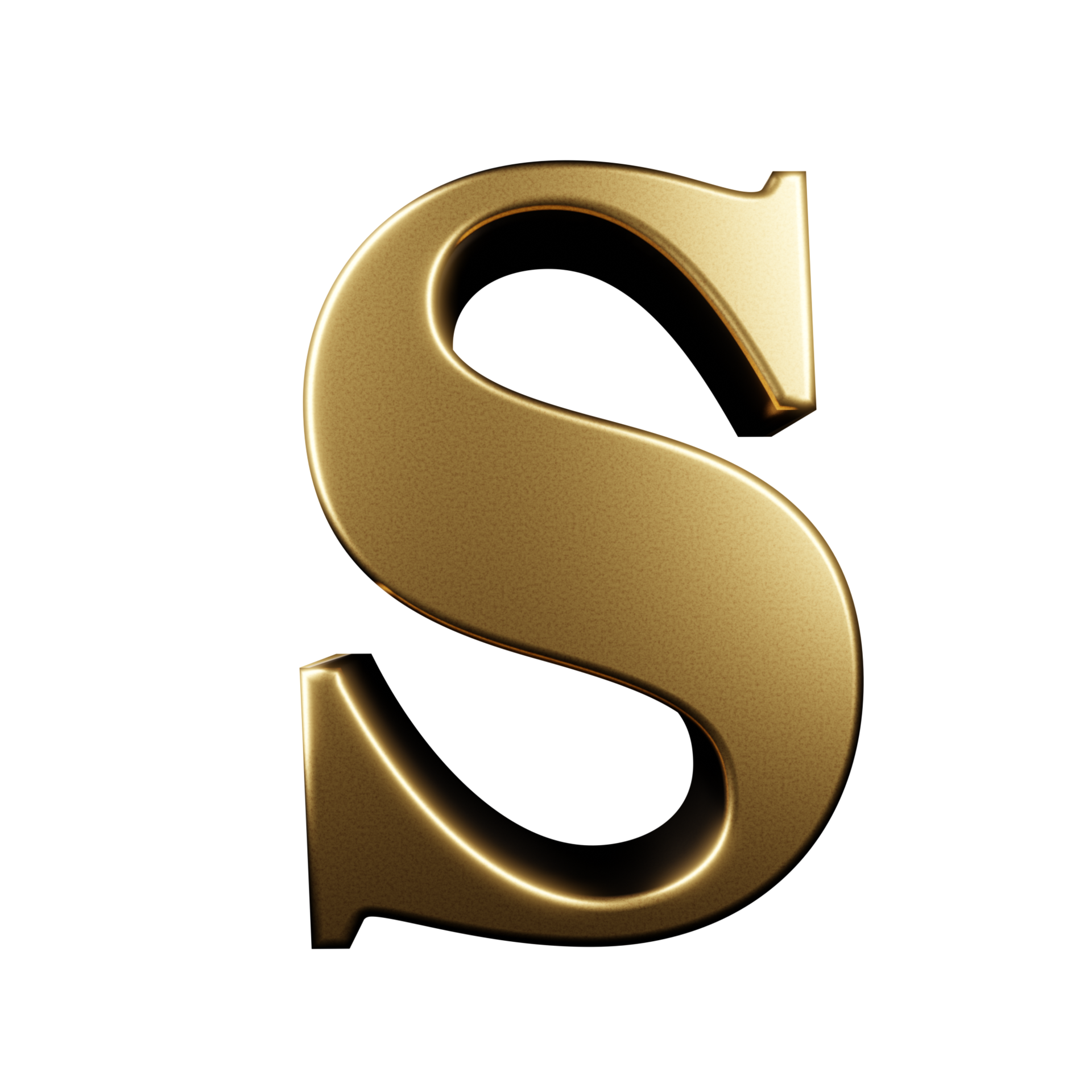 luxury text effect letter S. 3d render 16317178 PNG