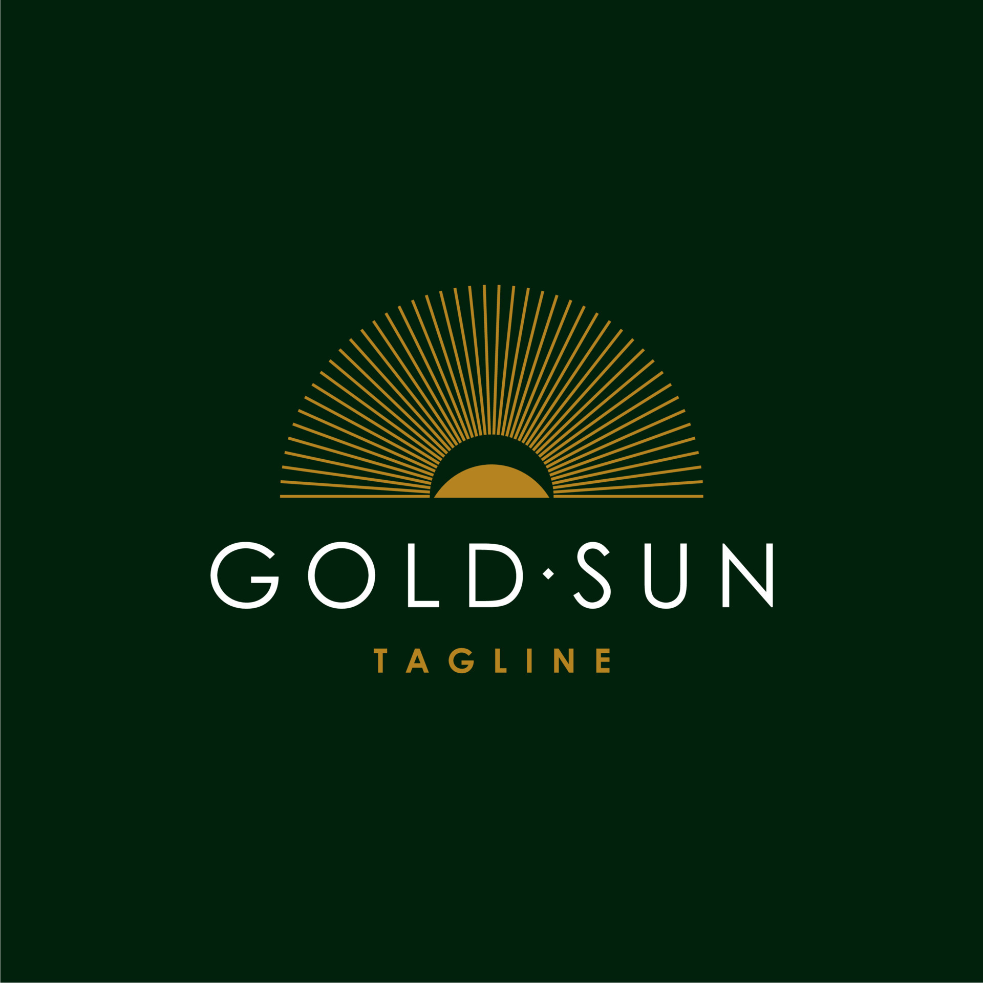 logo of golden Sun, sunburst, light rays in line art. Bohemian symbol bursting sun rays. elegant ...