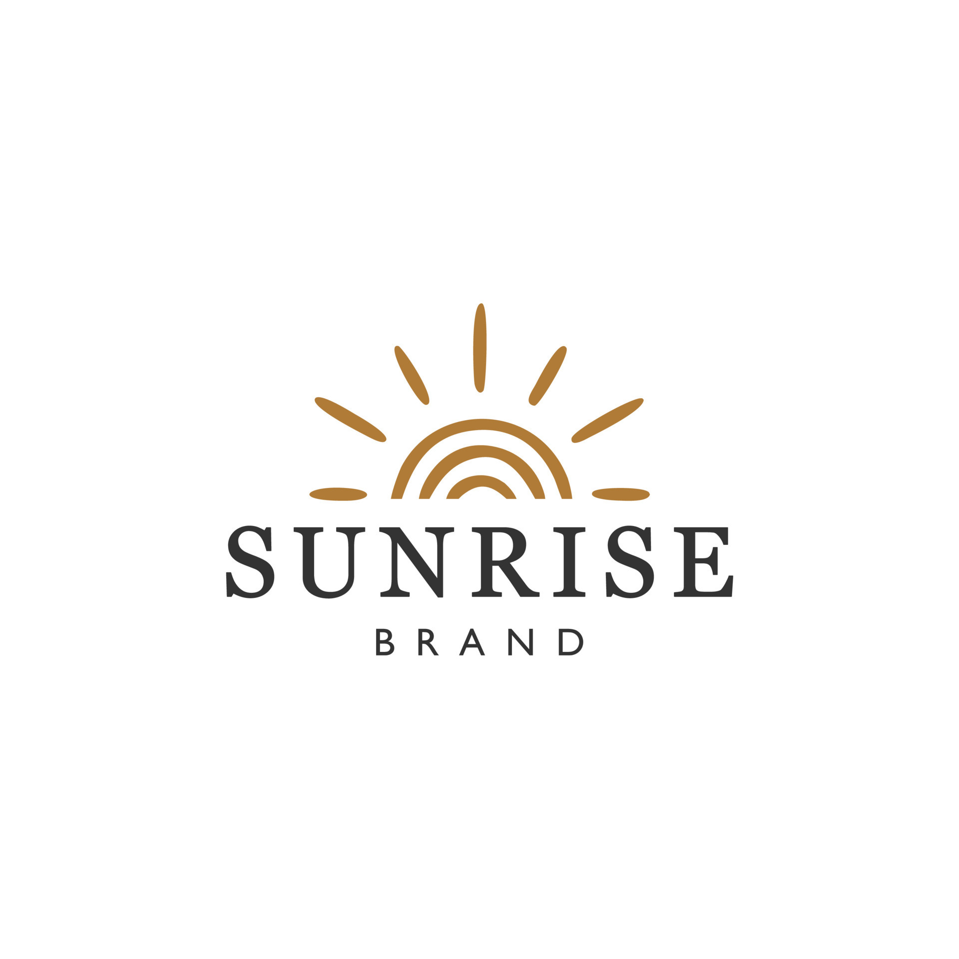 sun logo, sunset sunrise with beach ocean sea water logo icon vector in trendy line linear ...