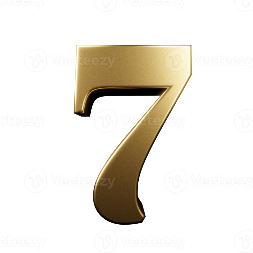 efecto de texto de lujo número 7. 3d render 16325685 PNG