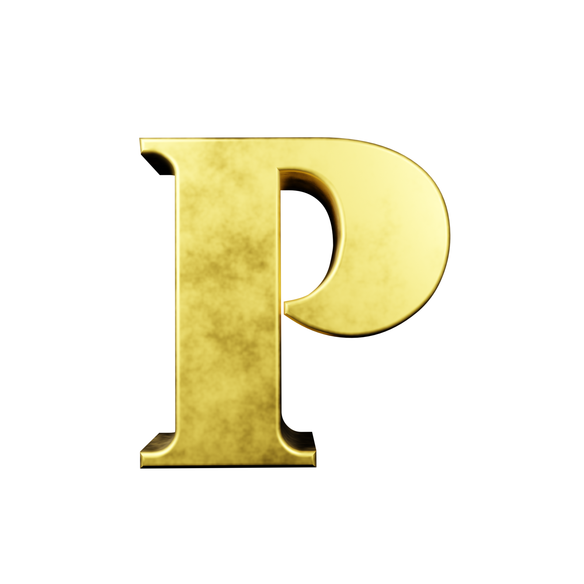 Gold Text Effect Letter P 3d Render 16325716 Png