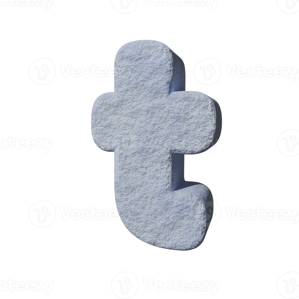 snow text effect letter t. 3d render 16325718 PNG