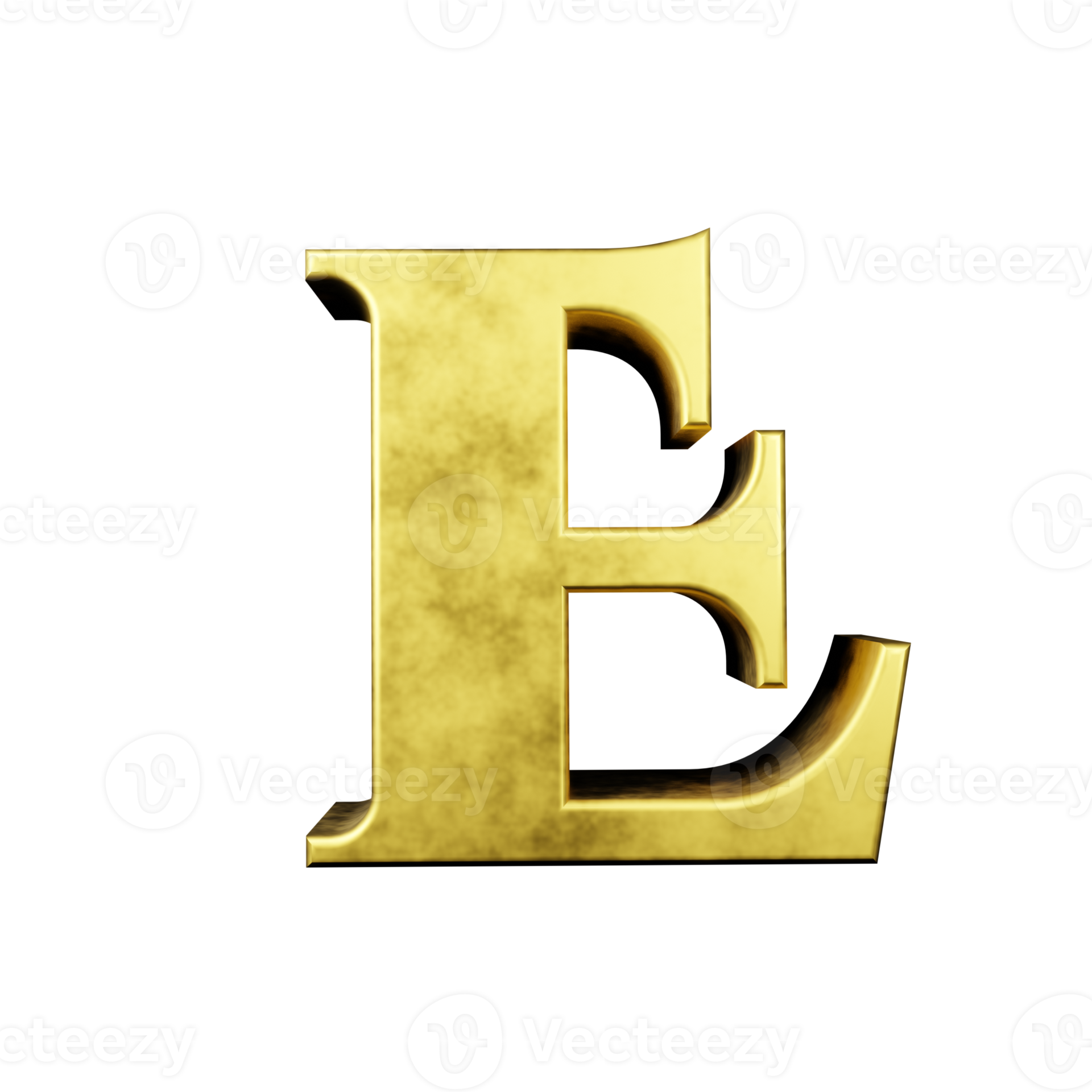 Gold Text Effect Letter E 3d Render 16325744 Png