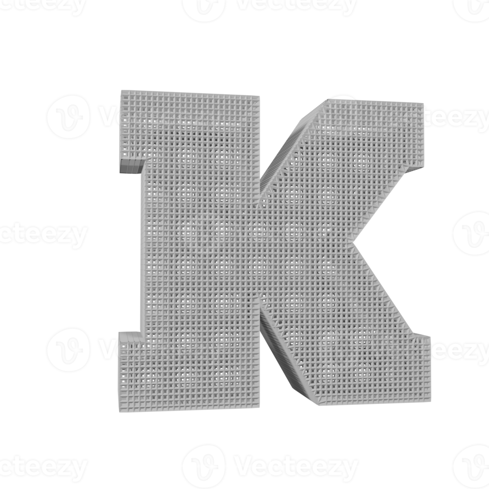 Efecto De Texto De Estructura Metálica Letra K Renderizado 3d 16325769 Png