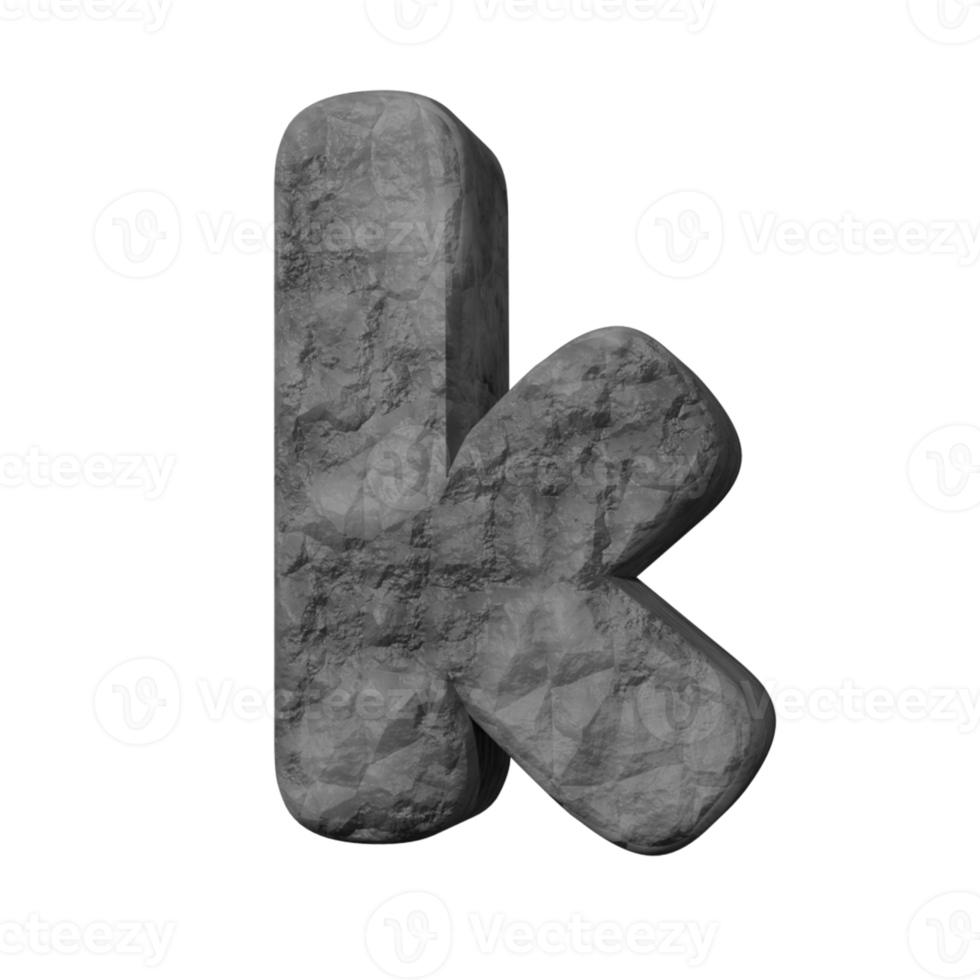stone text effect letter k. 3d render 16325770 PNG