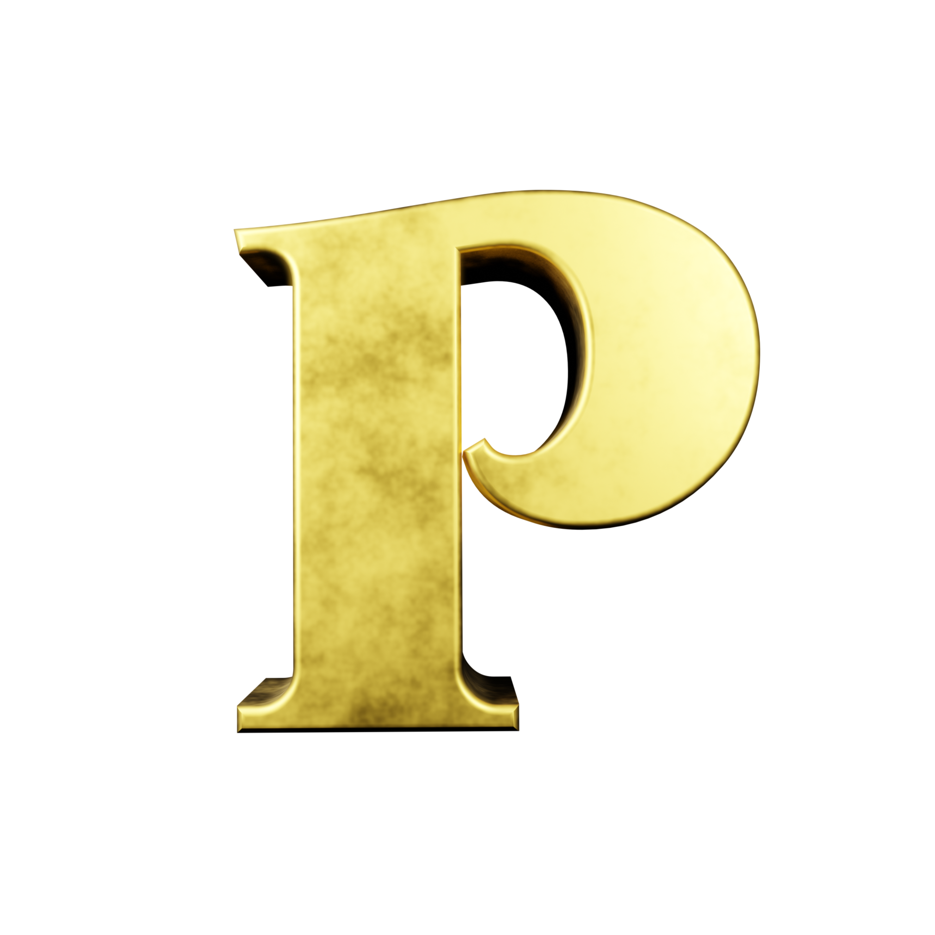 Gold Text Effect Letter P 3d Render 16325793 Png