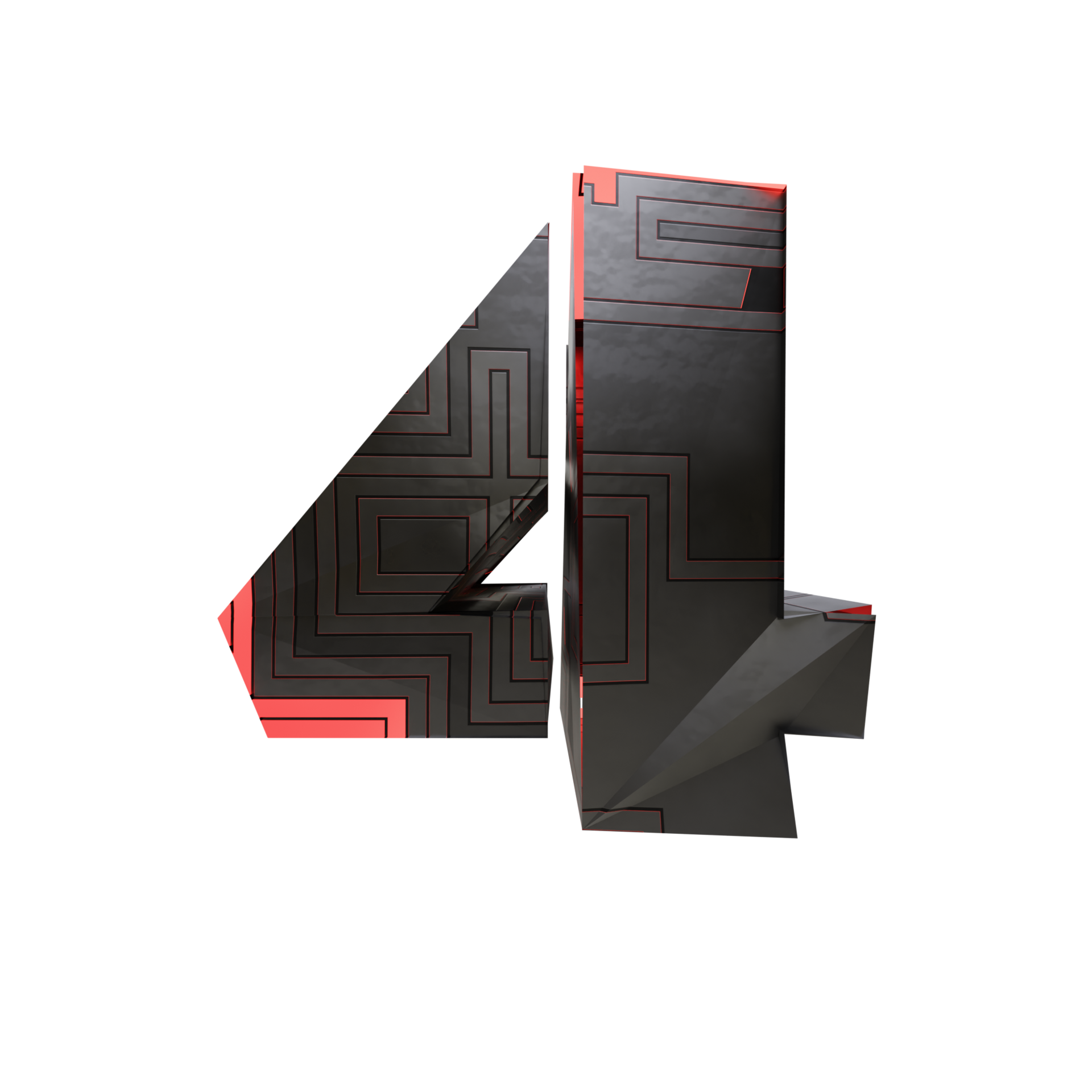 Sci Fi Text Effect Number 4 3d Render 16325805 Png