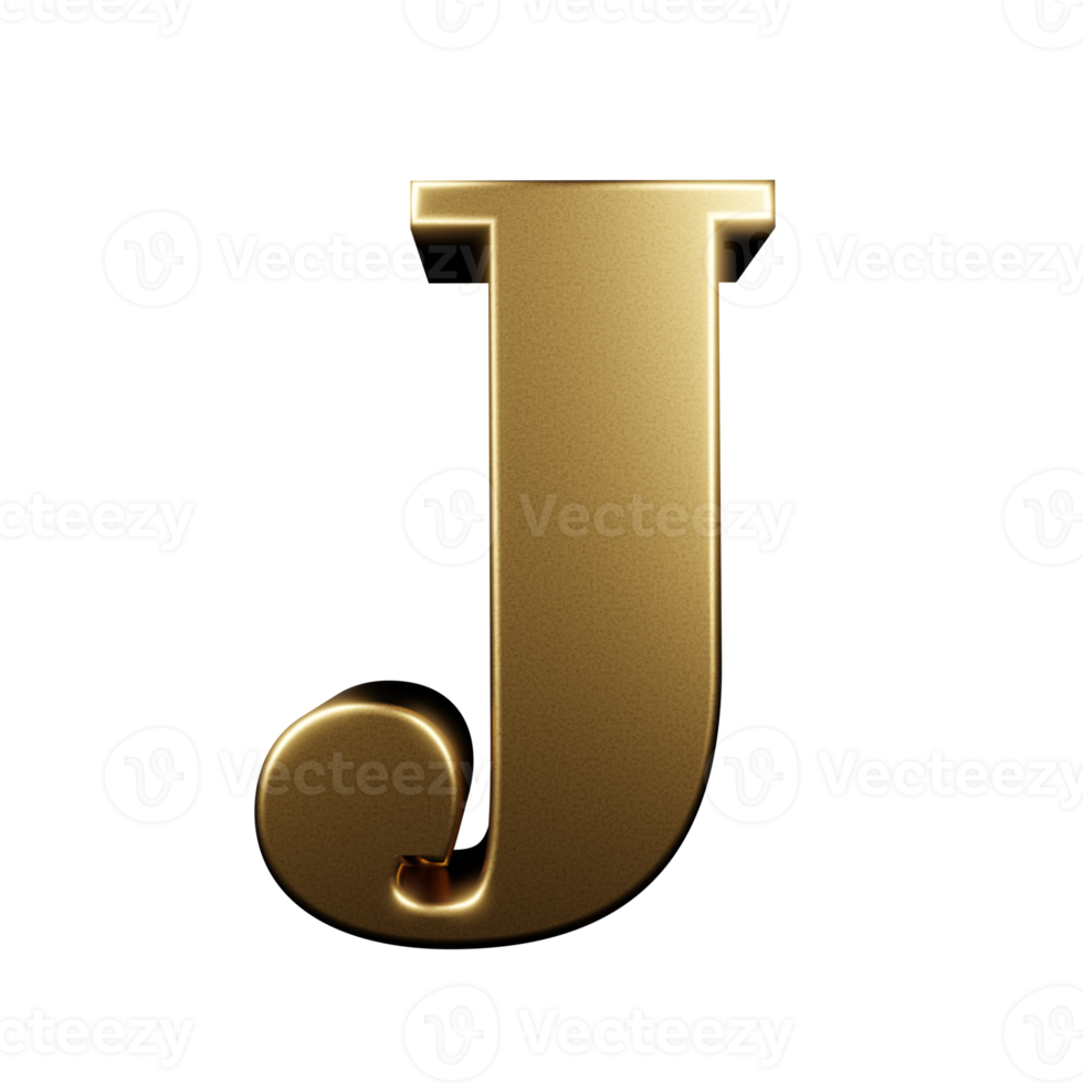 luxury text effect letter J. 3d render 16325821 PNG