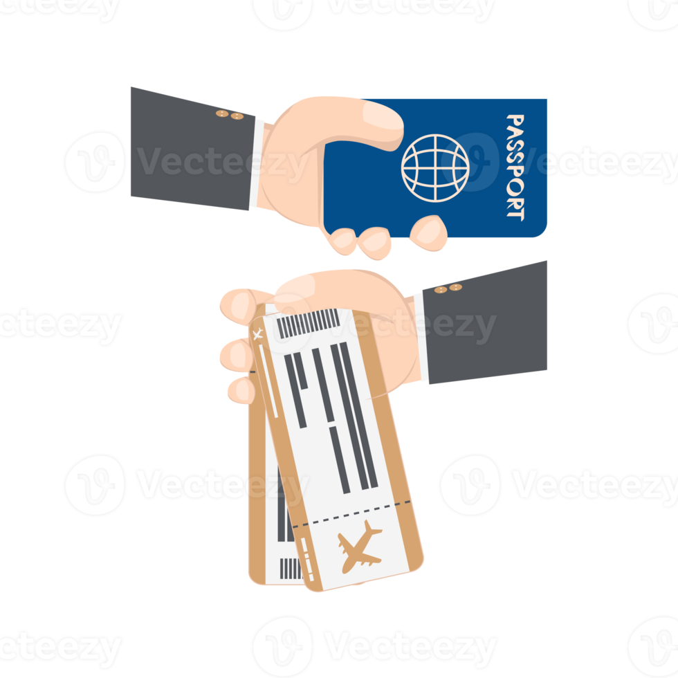 Hand Holding Airplane Ticket And Passport 16325939 Png