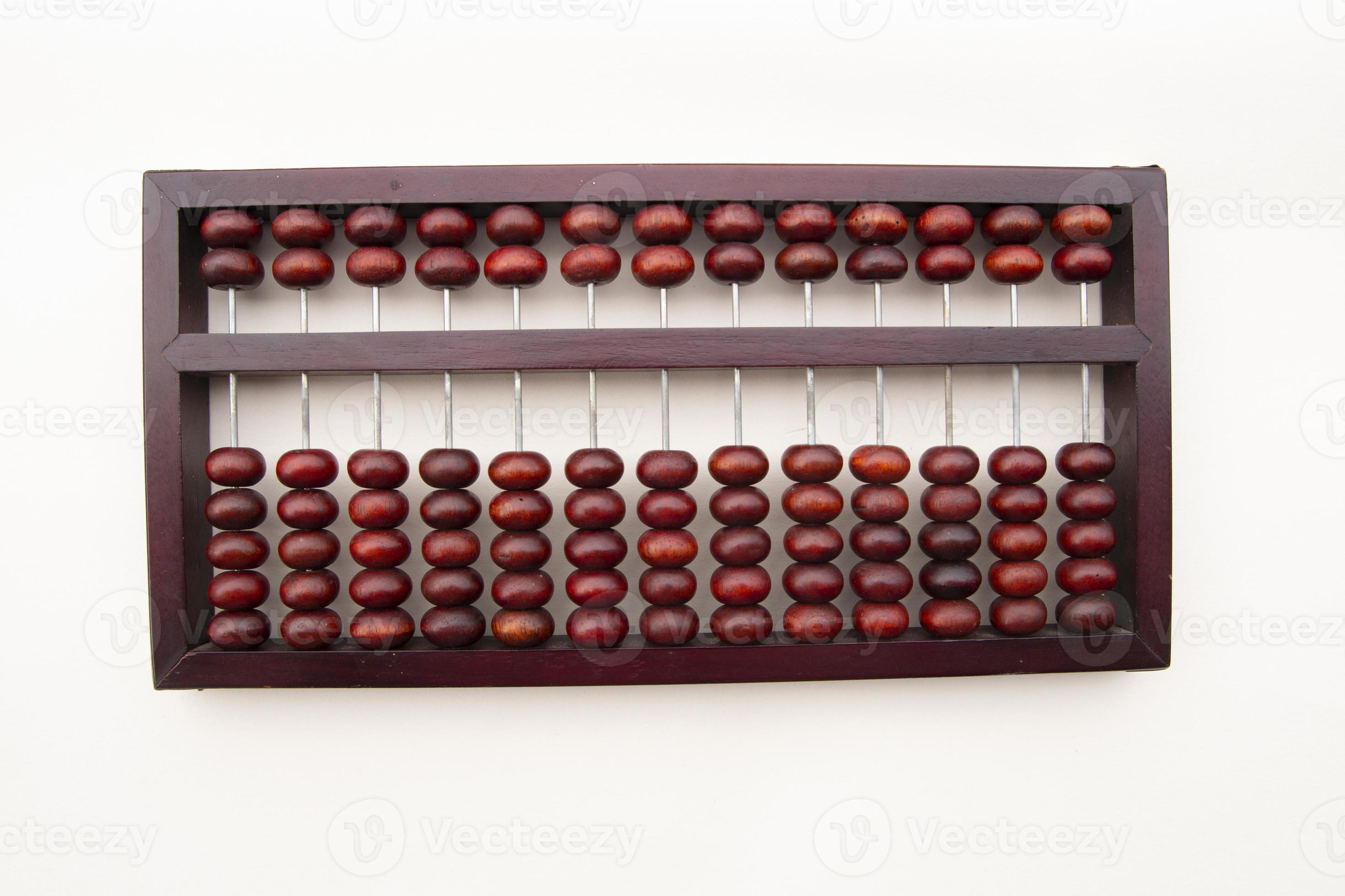 Wooden Chinese Abacus - Suanpan classic ancient calculator front view isolated on white ...