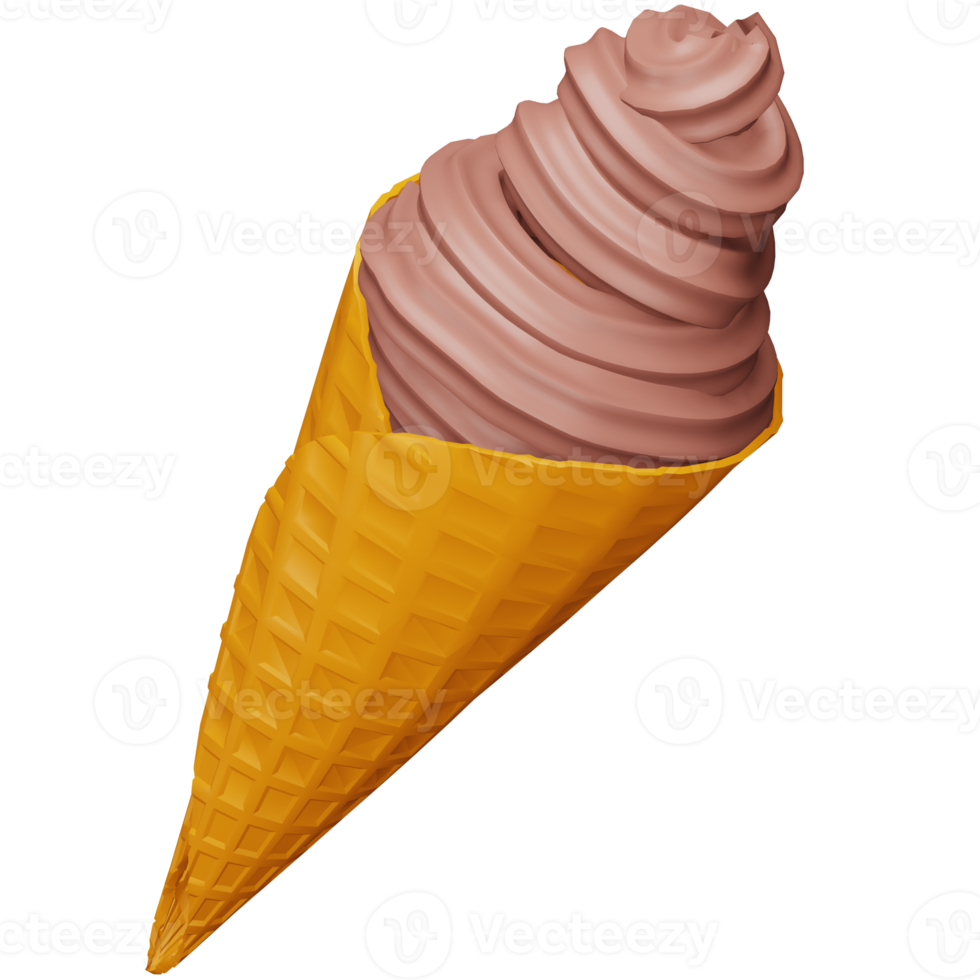 Free Icono Isométrico De Representación 3d De Cono De Helado De Chocolate 16326161 Png With