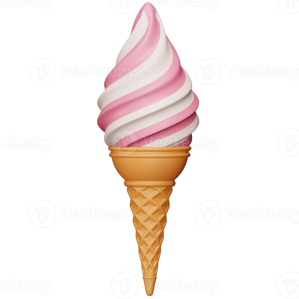 Ice Cream Cone 3d Rendering Isometric Icon 16326163 Png