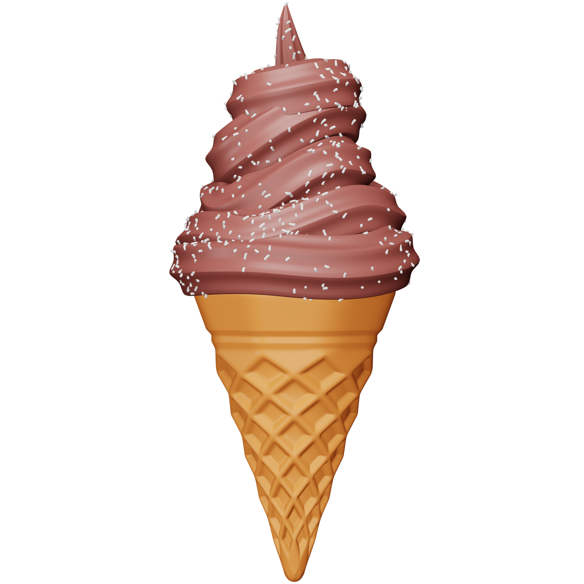 Chocolate Ice Cream Cone 3d Rendering Isometric Icon 16326176 Png