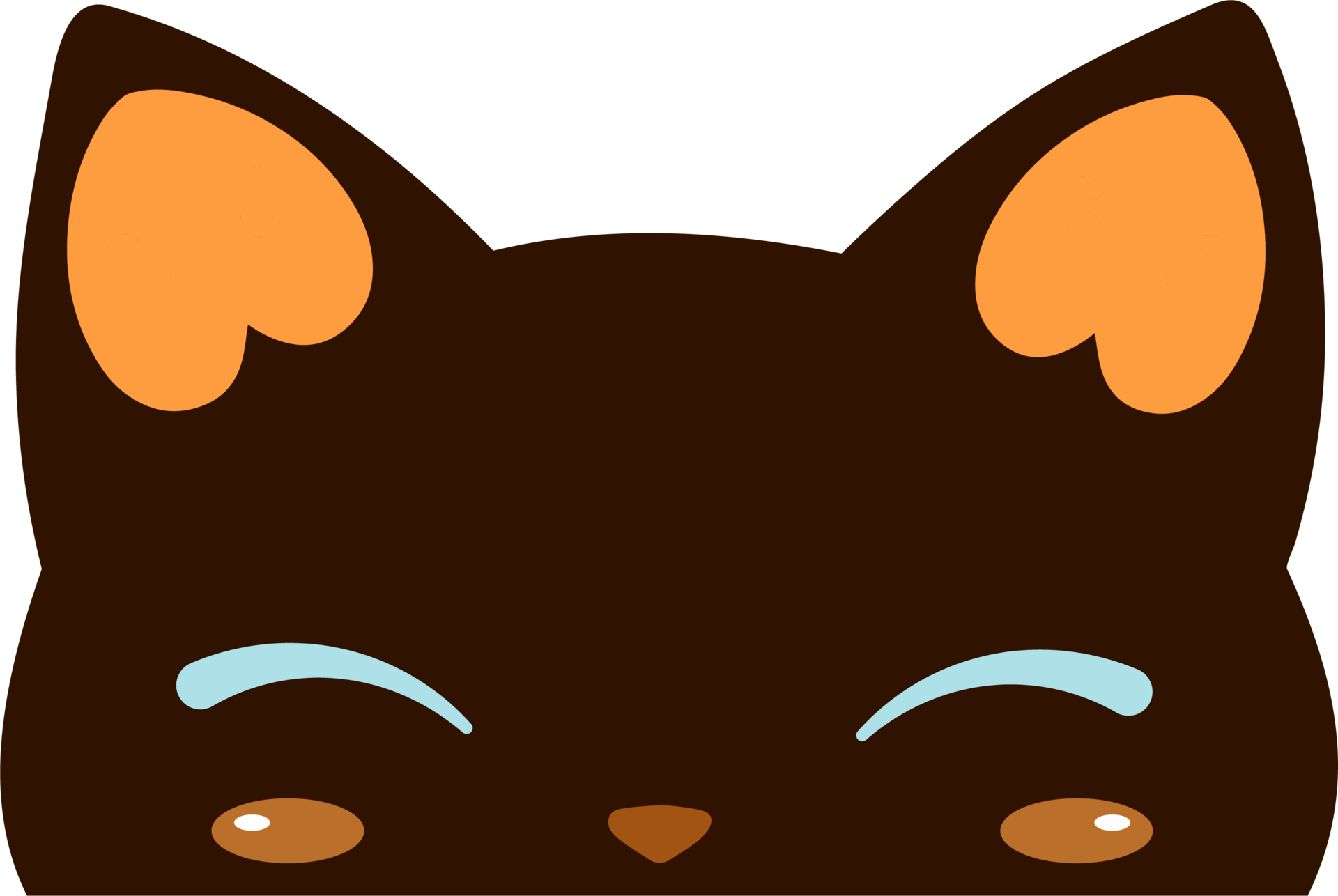 Colorful Cute Heart Cat Peeking Png 16326240 Png