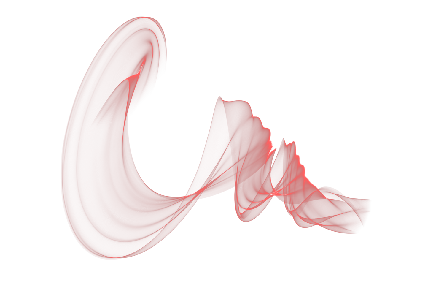 Abstract red color smoke flame transparent background, colorful wave ...