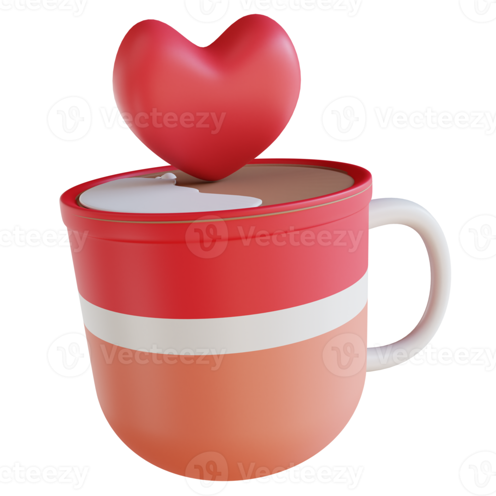 3d Illustration Love Coffee 16329393 Png