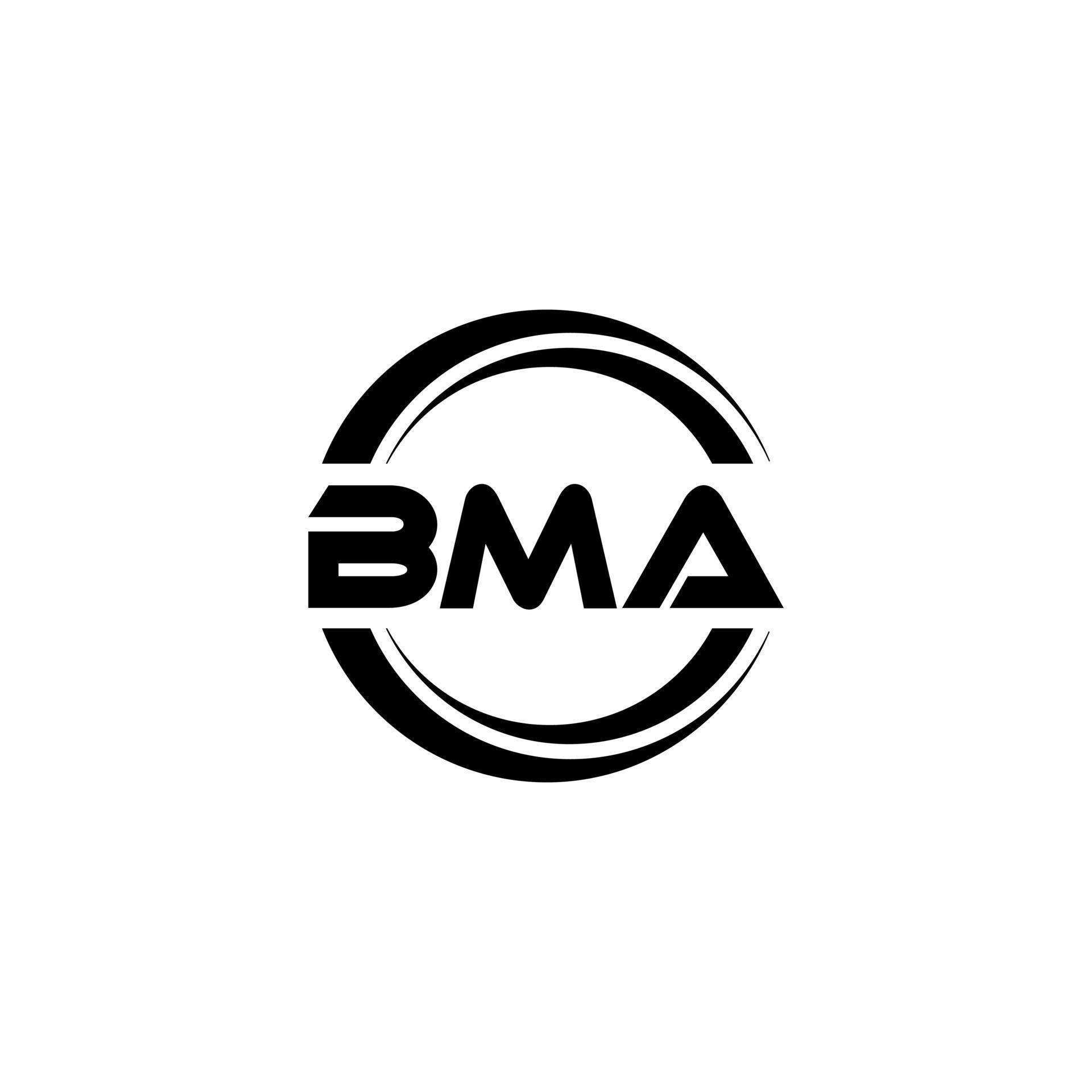 BMA letter logo design in illustration. Vector logo, calligraphy designs for logo, Poster ...