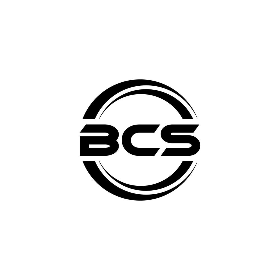 BCS letter logo design in illustration. Vector logo, calligraphy ...