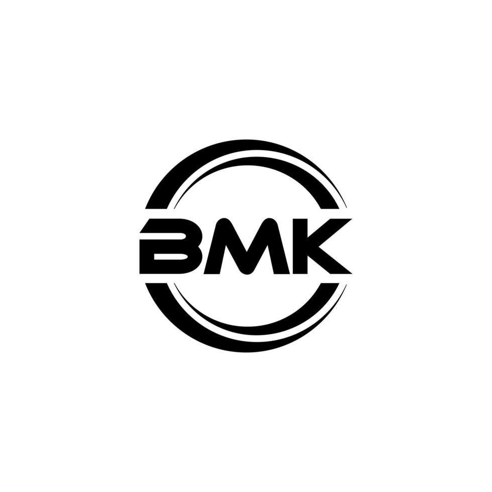 BMK letter logo design in illustration. Vector logo, calligraphy designs for logo, Poster ...