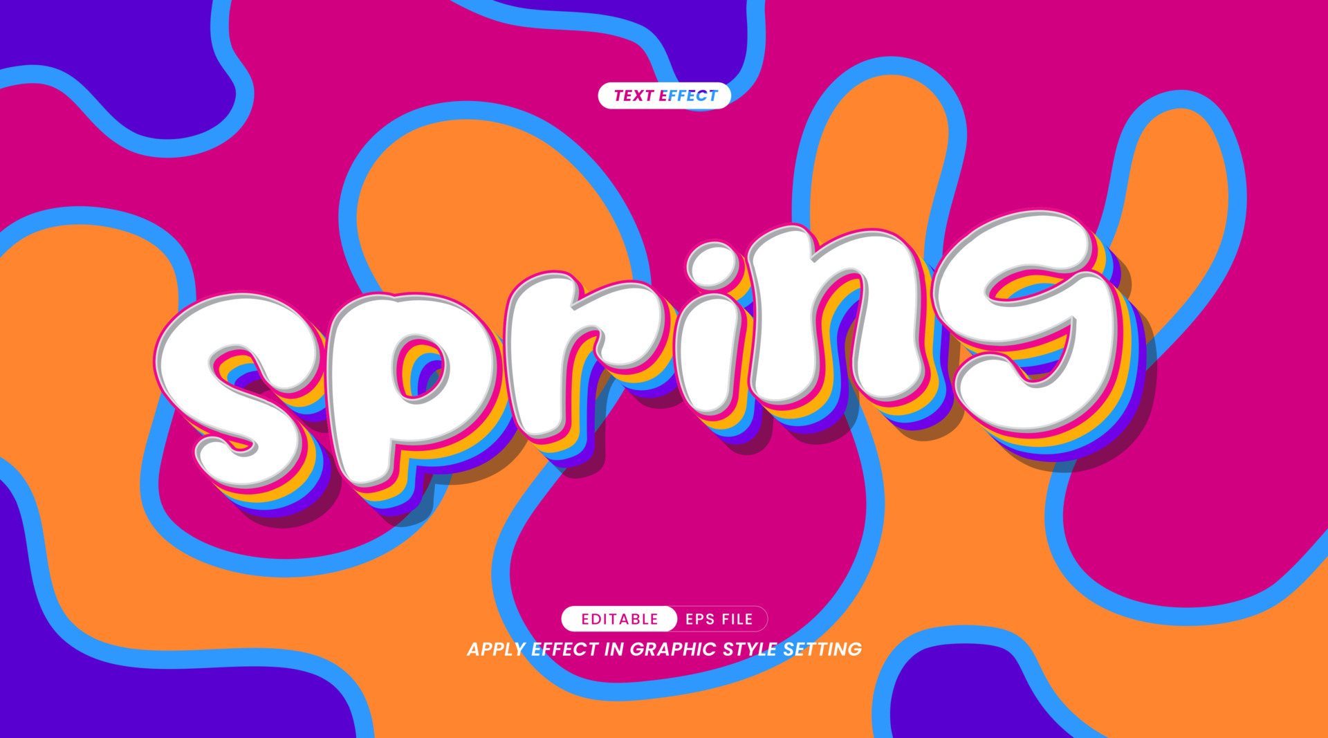 Editable Text Effects - Spring Slogan with Background 16330056 Vector ...