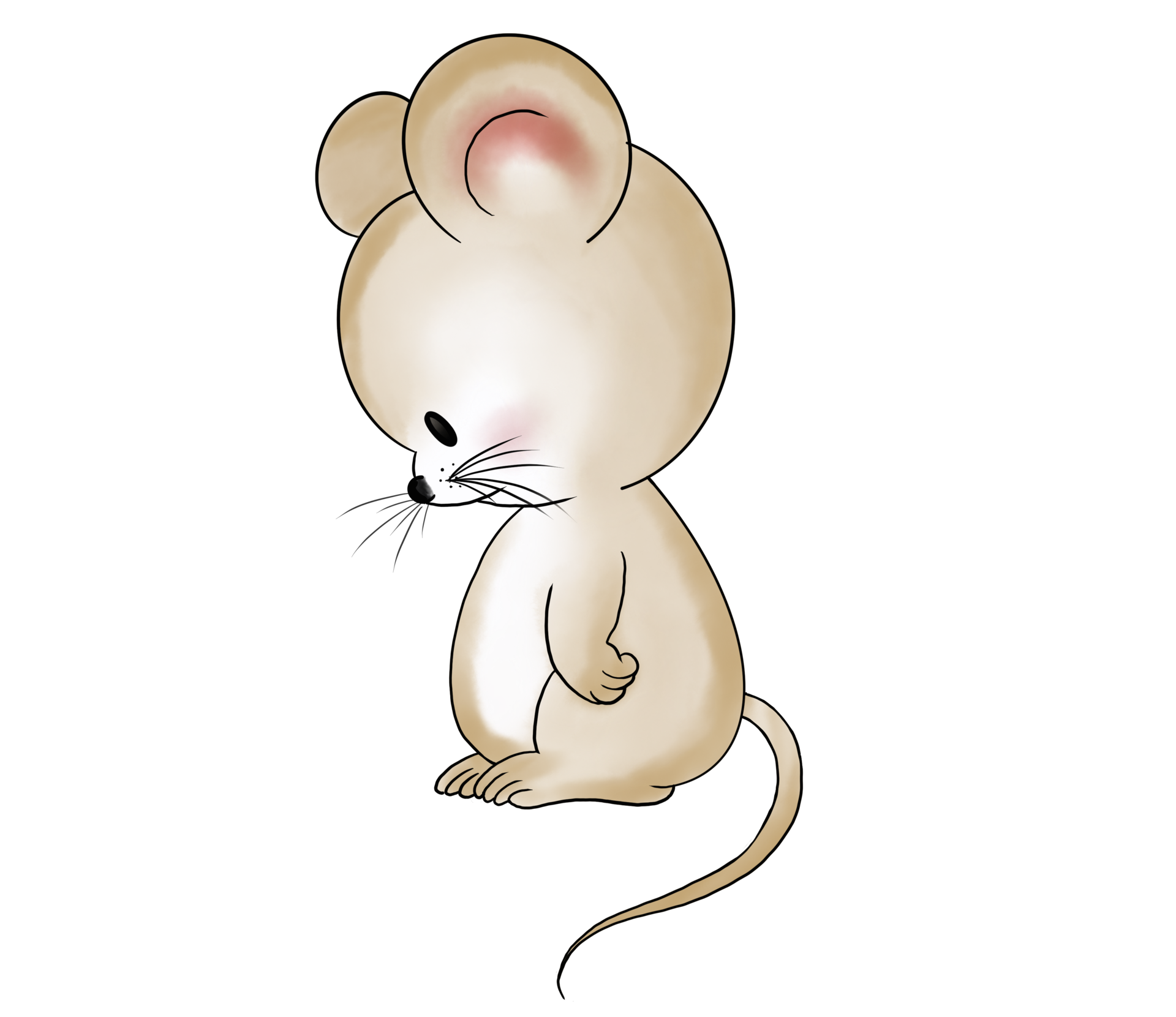 Free Cute Little Fat Brown Doodle Cartoon Mouse Character Embarrasses Upset And Sad Emotion