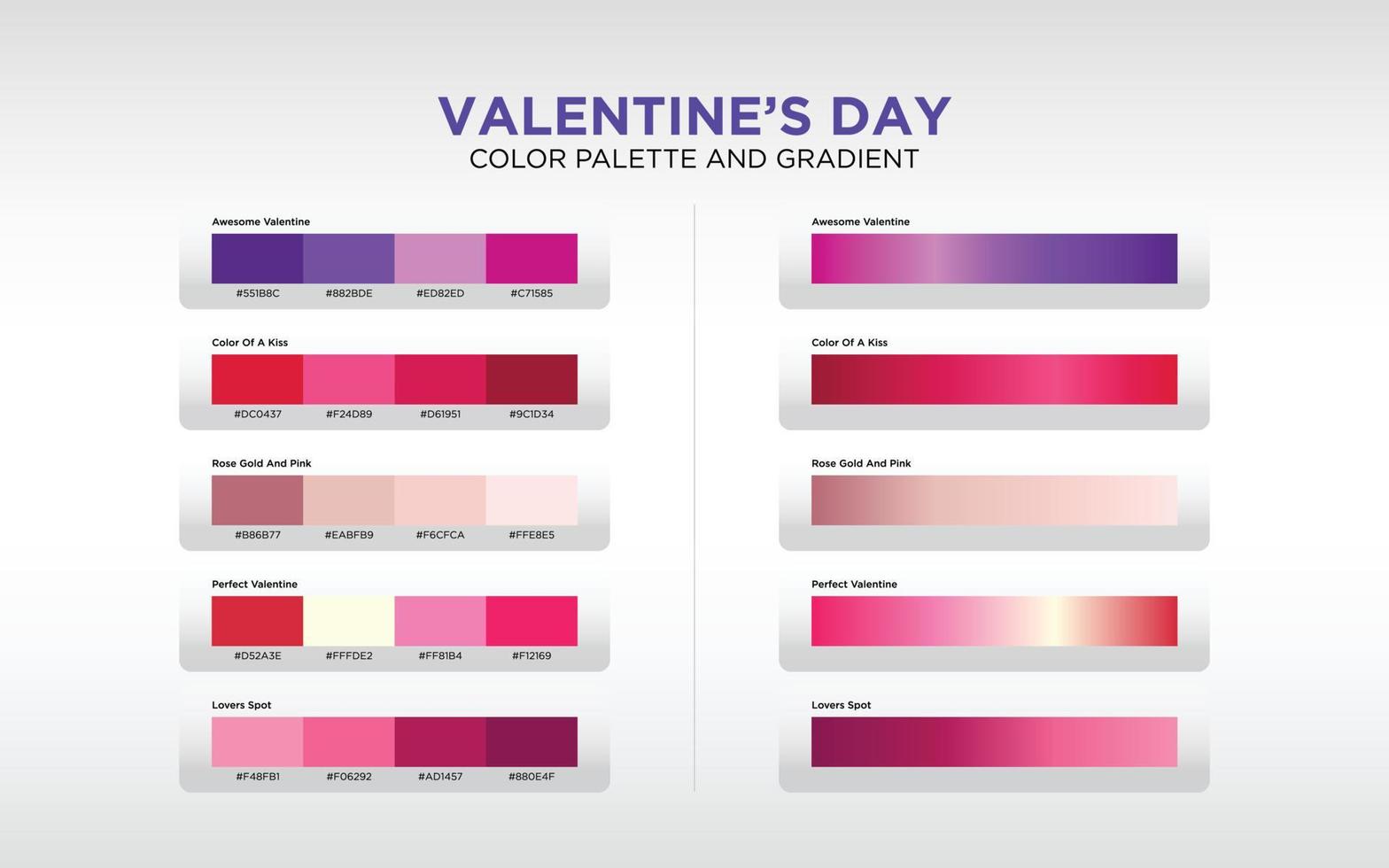 color palette and gradient for valentines day 16330946 Vector Art at ...