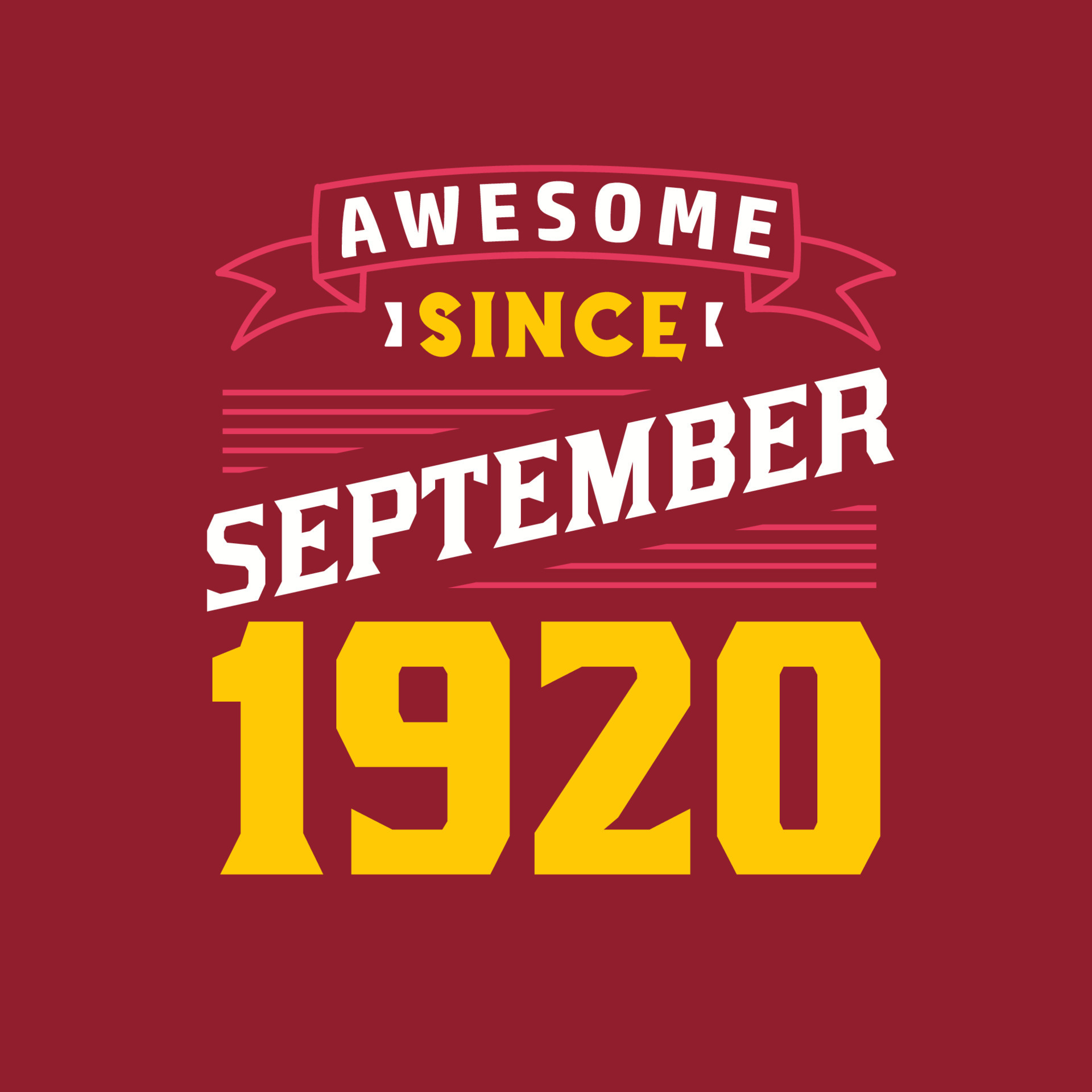 Awesome Since September 1920. Born in September 1920 Retro Vintage ...