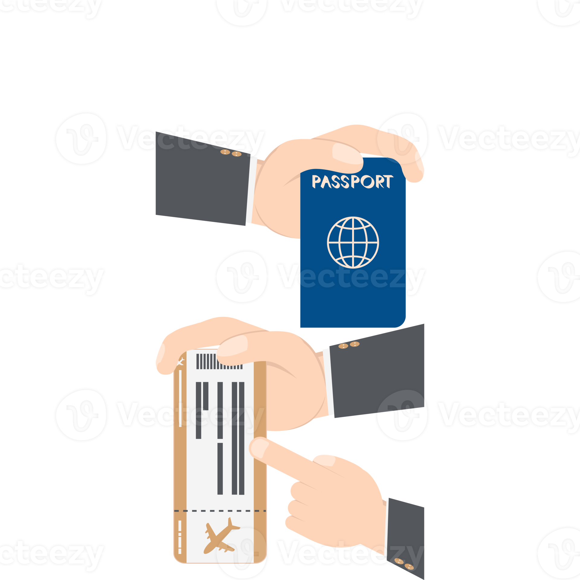 Hand Holding Airplane Ticket And Passport 16348623 Png
