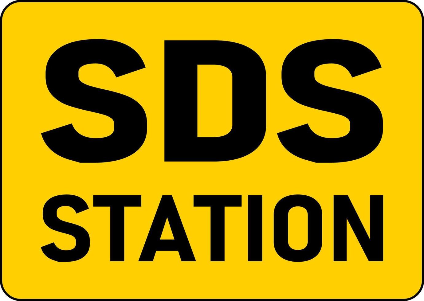 Symbol SDS Station Sign On White Background 16348820 Vector Art at Vecteezy