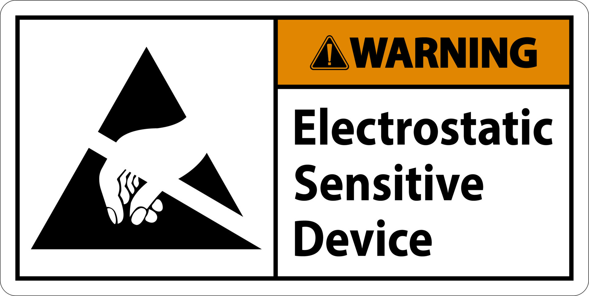 Warning Electrostatic Sensitive Device Sign On White Background 16348996 Vector Art At Vecteezy