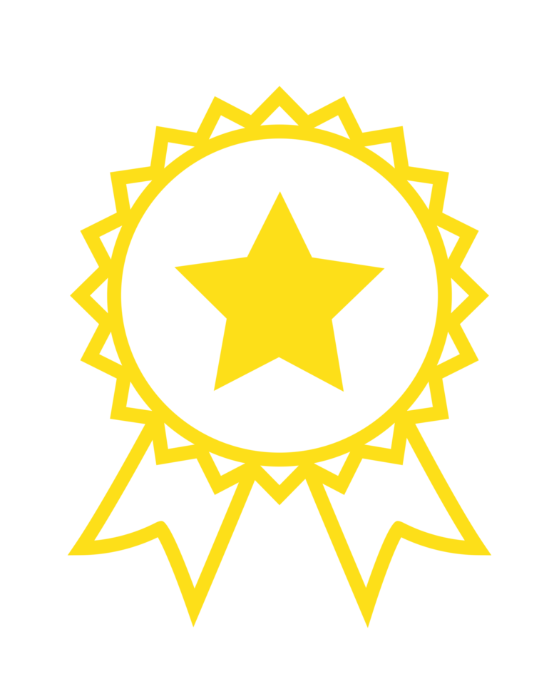 Yellow Star Badge Award Symbol Icon 16349273 PNG