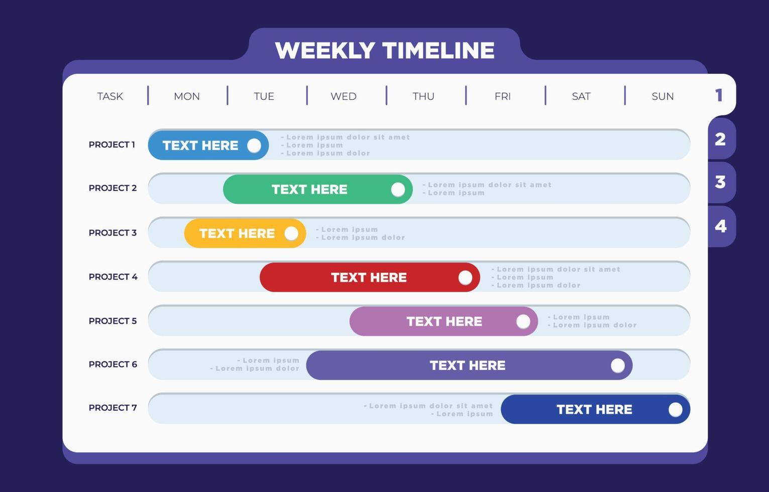 Weekly Timeline Template 16350729 Vector Art at Vecteezy Weekly Timeline Template 16350729 Vector Art at Vecteezy