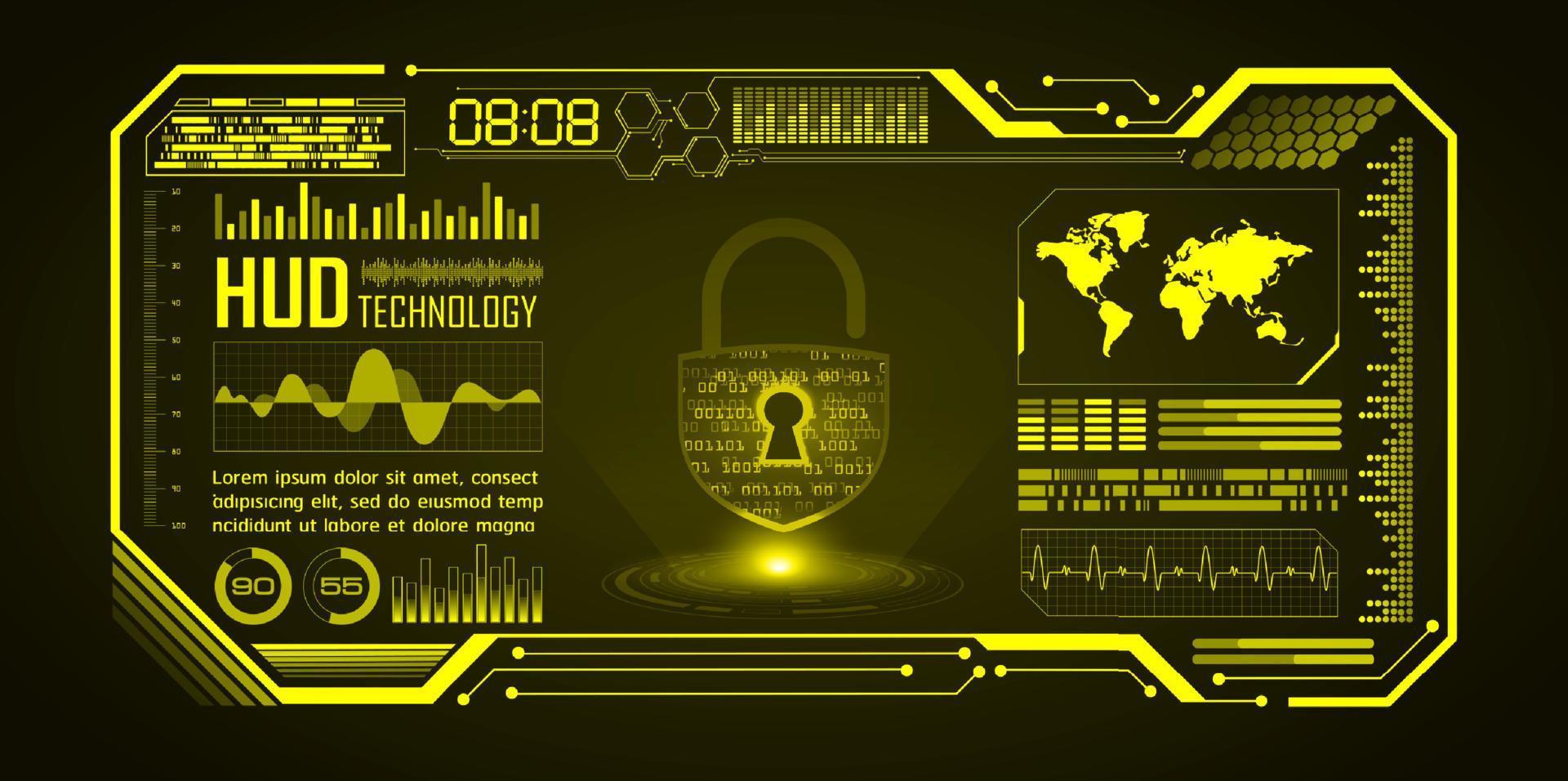 Modern Cybersecurity Technology Background With Padlock 16351176 Vector
