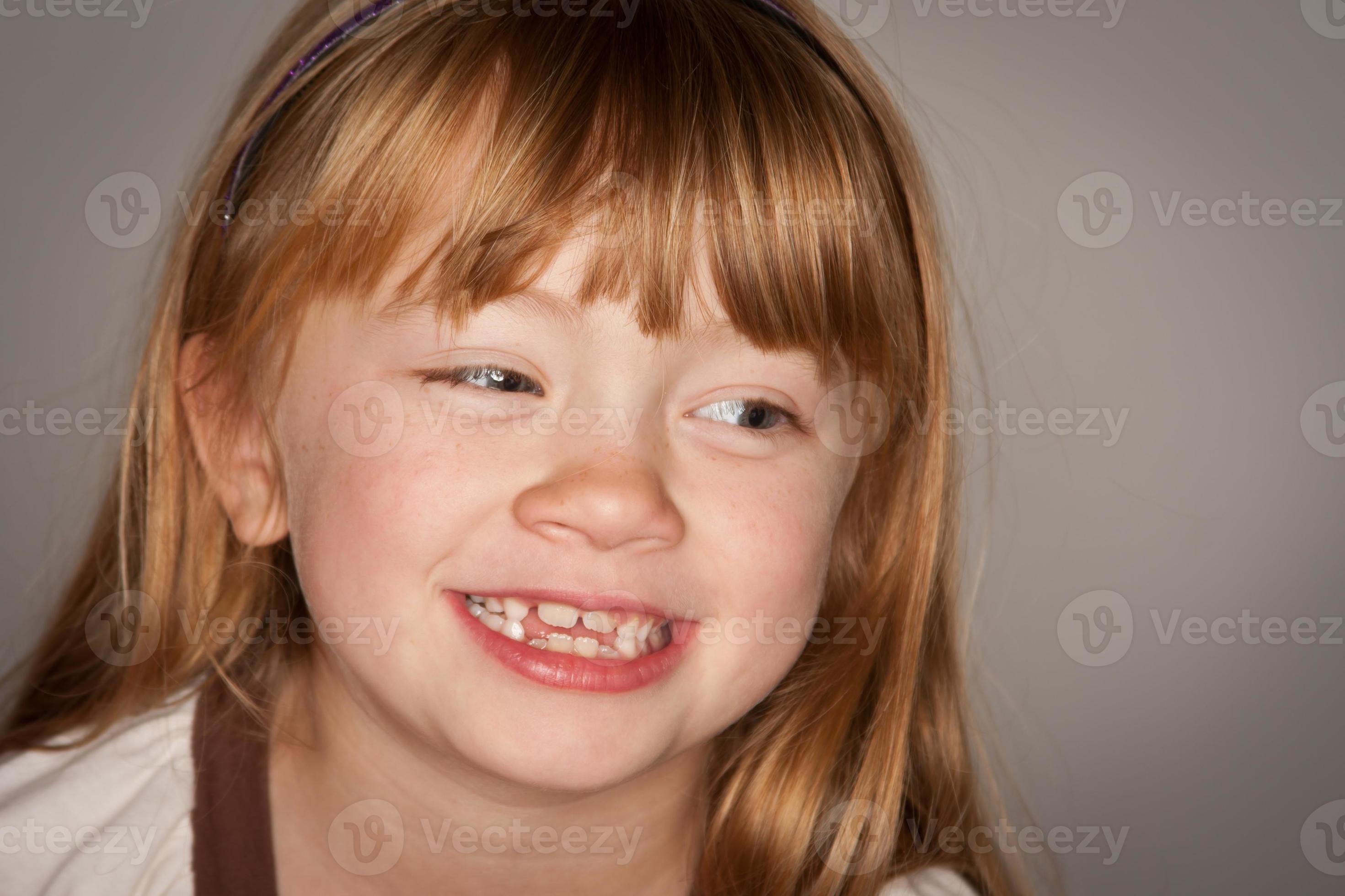 Fun Portrait of an Adorable Red Haired Girl on Grey 16358782 Stock ...
