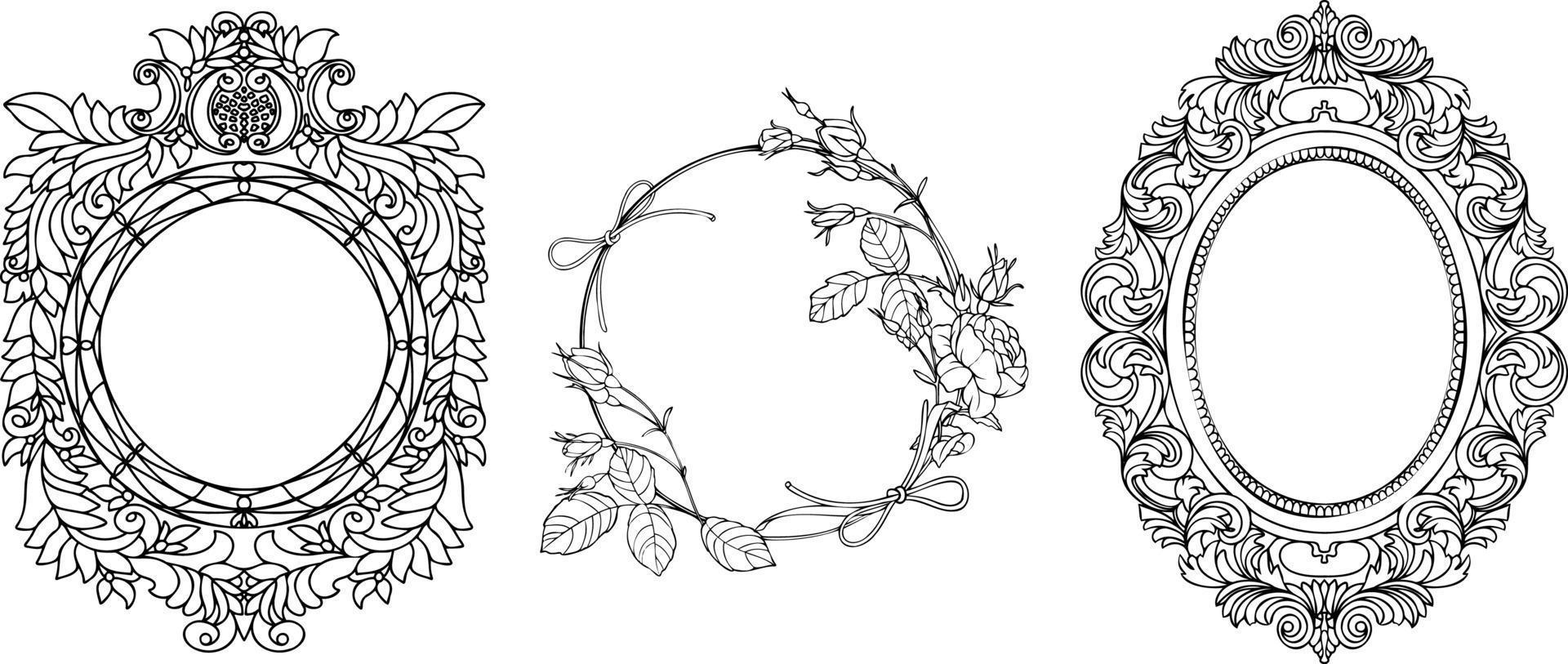 3 round frames 16364479 Vector Art at Vecteezy