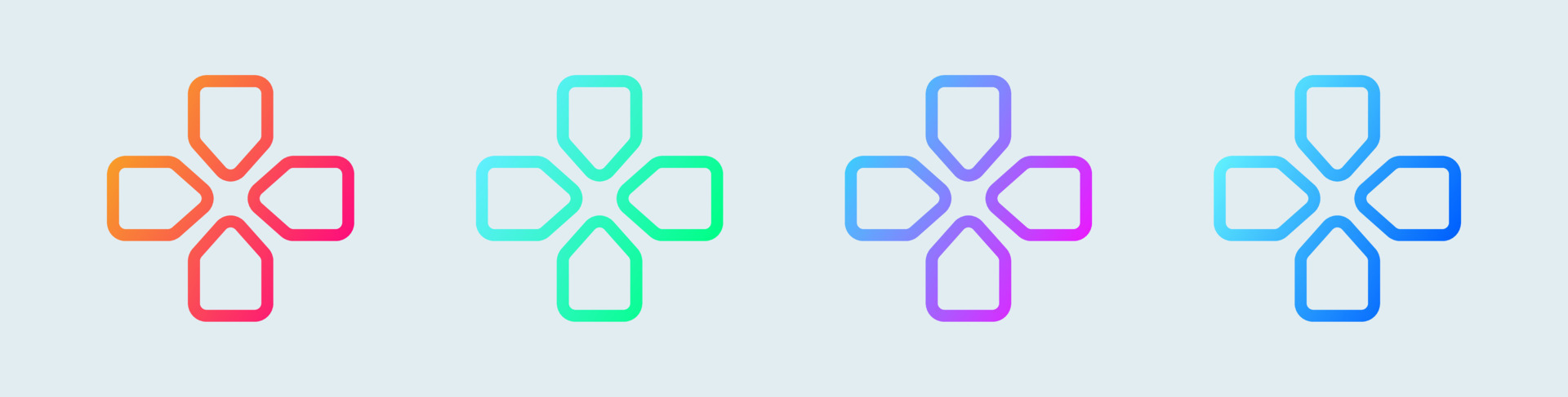 Joystick Navigation Line Icon In Gradient Colors Controller Signs
